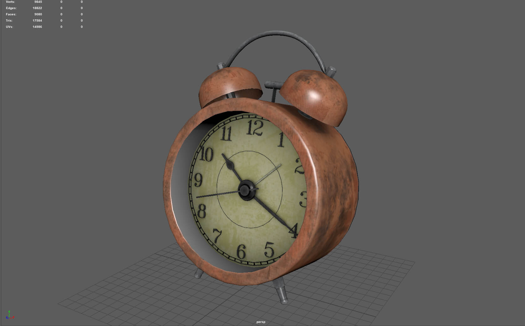 Analog Alarm Clock - 3D Model by alenfsl
