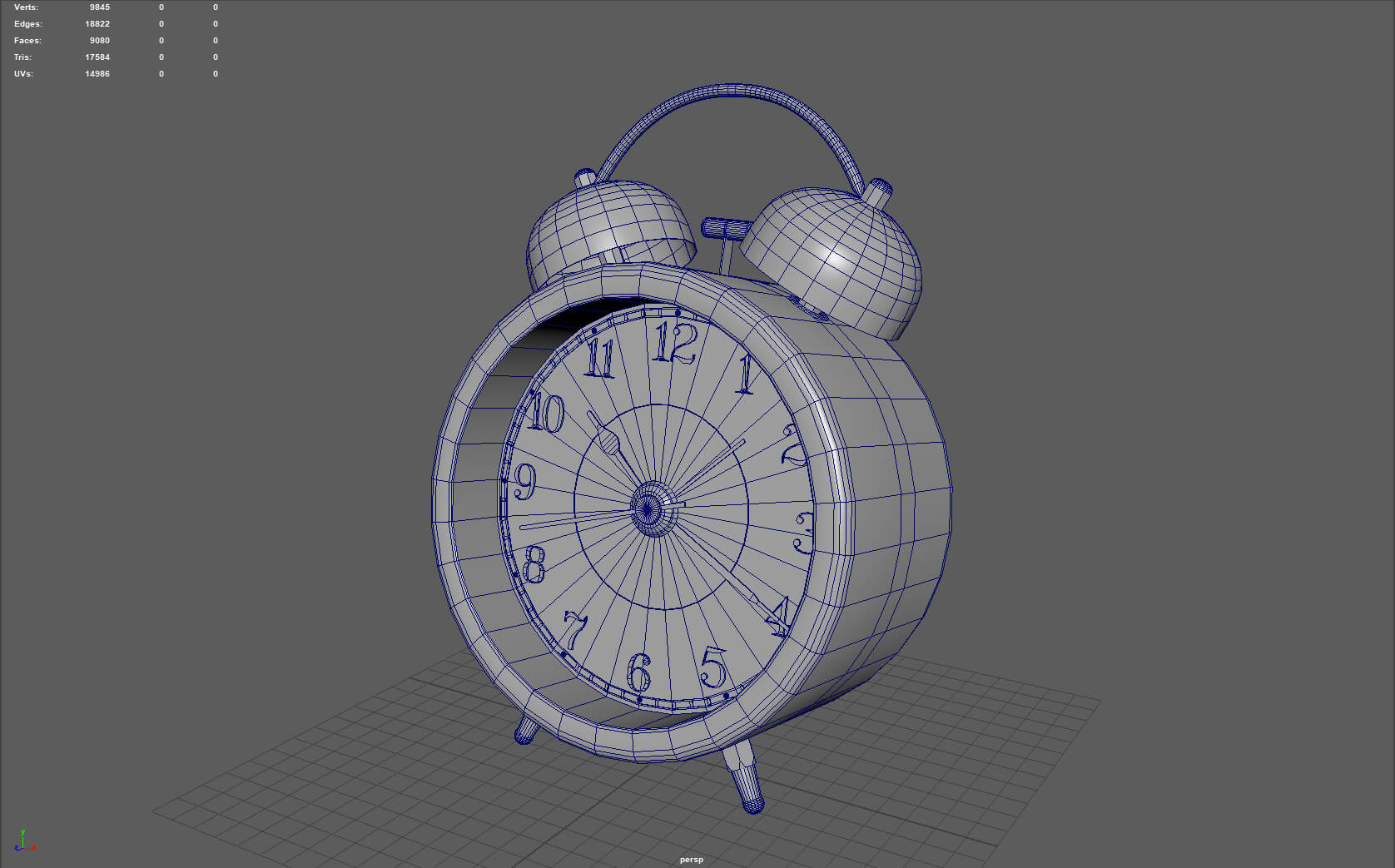 Analog Alarm Clock - 3D Model by alenfsl