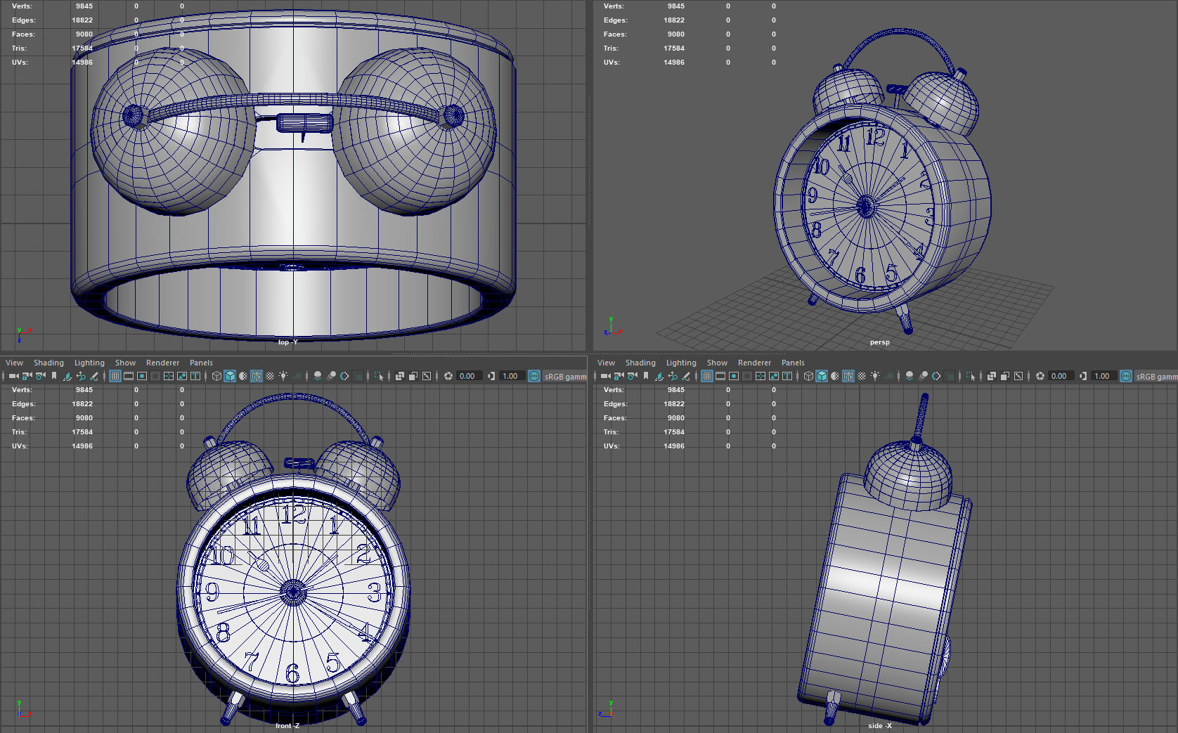 Analog Alarm Clock - 3D Model by alenfsl