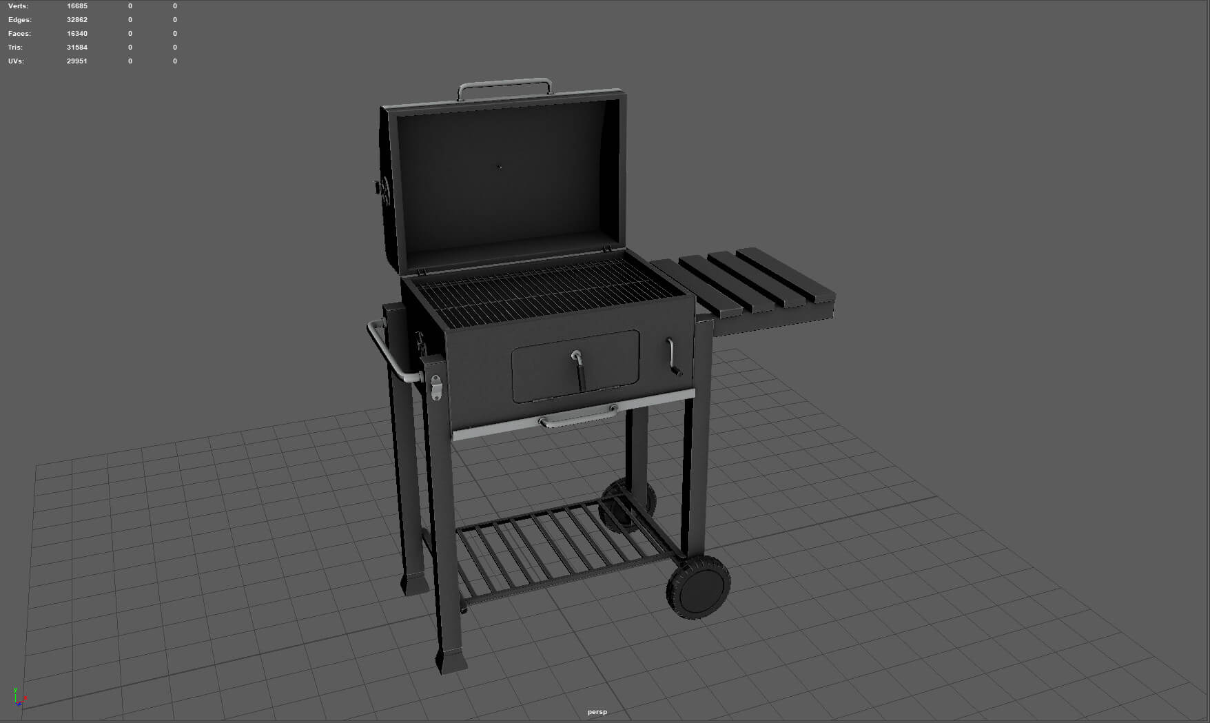 Professional Charcoal Barbecue - 3D Model by alenfsl