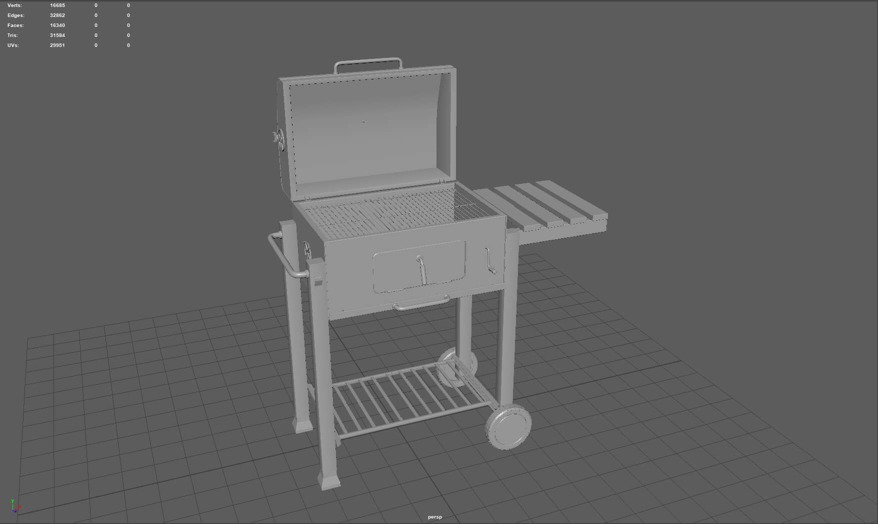 Professional Charcoal Barbecue - 3D Model by alenfsl