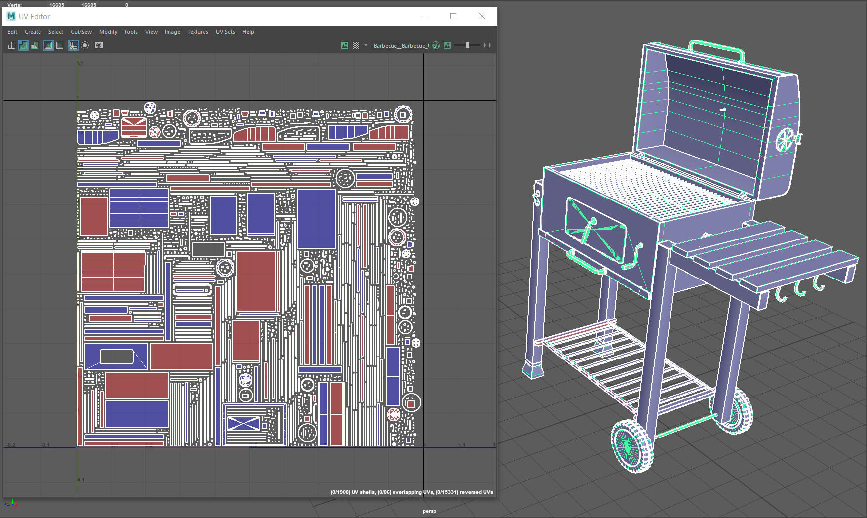 Professional Charcoal Barbecue - 3D Model by alenfsl