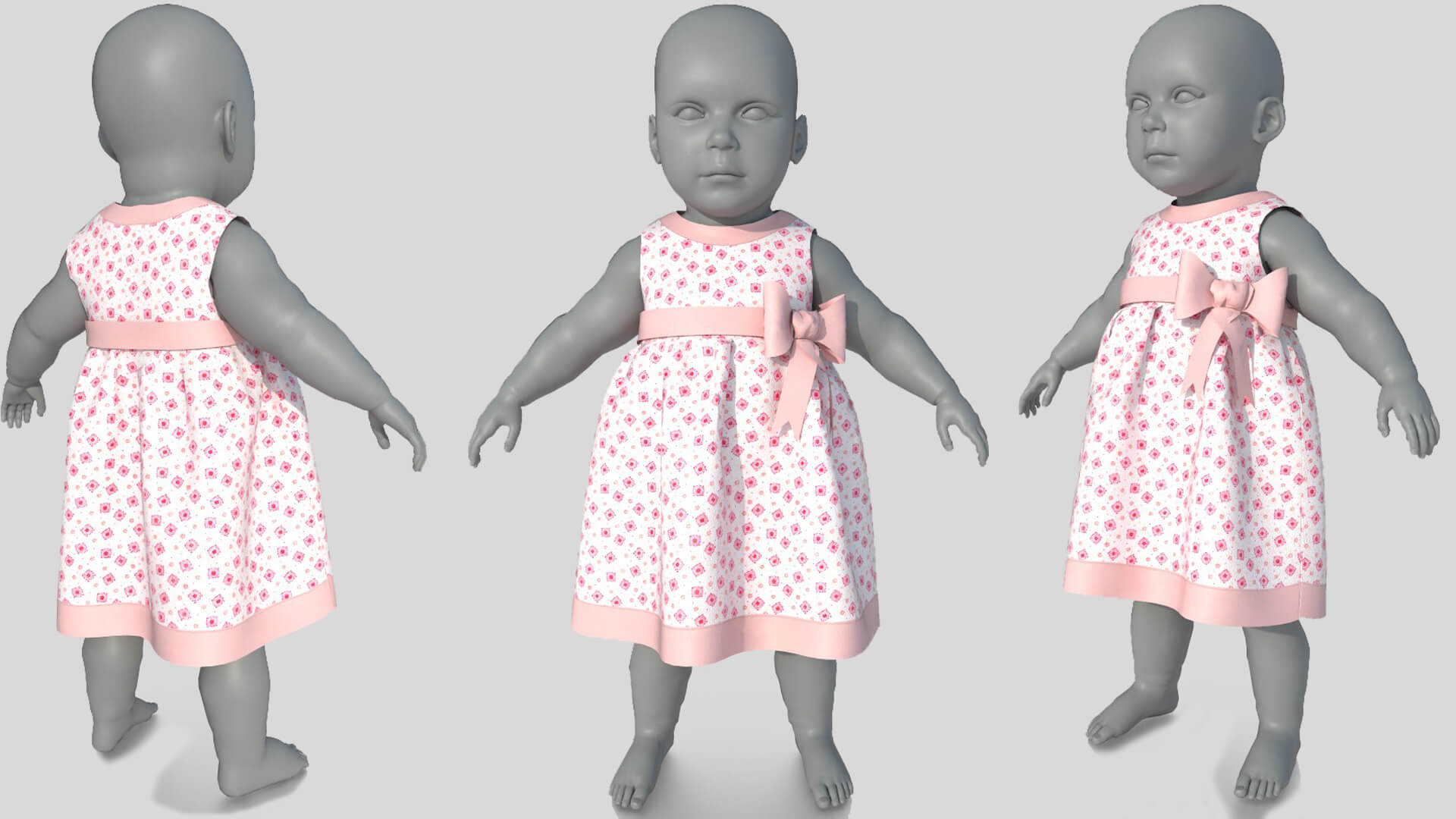 Stylish Children's Dress - 3D Model by alenfsl