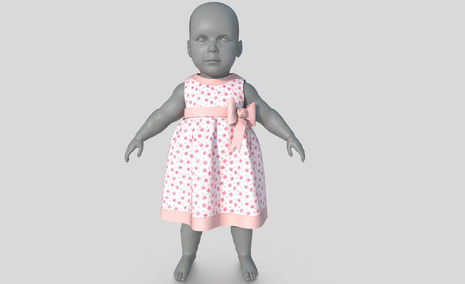 Stylish Children's Dress - 3D Model by alenfsl