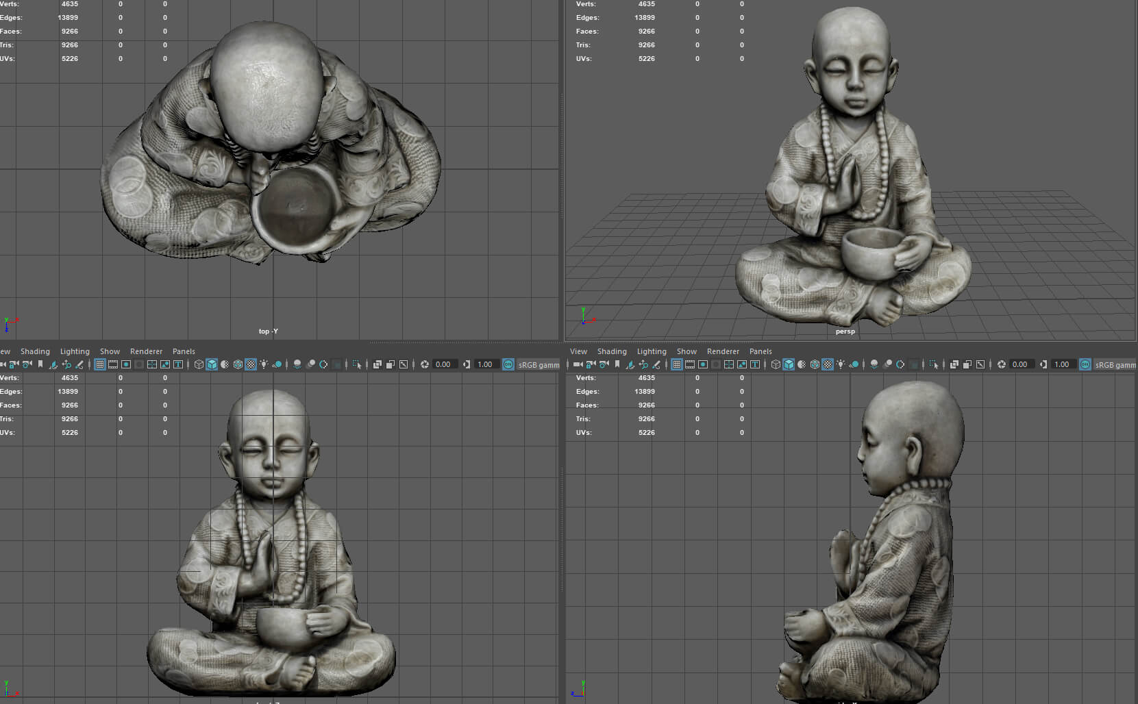 Buddha Child Statue - 3D Model by alenfsl