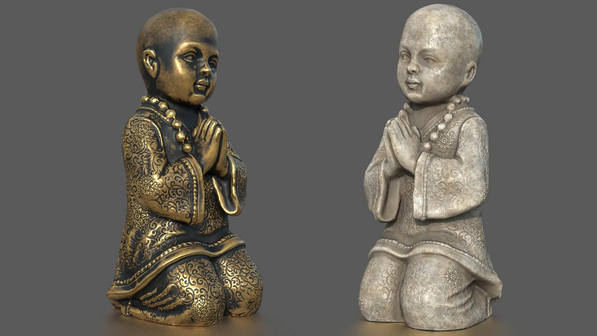Child Buddha Statue - 3D Model by alenfsl