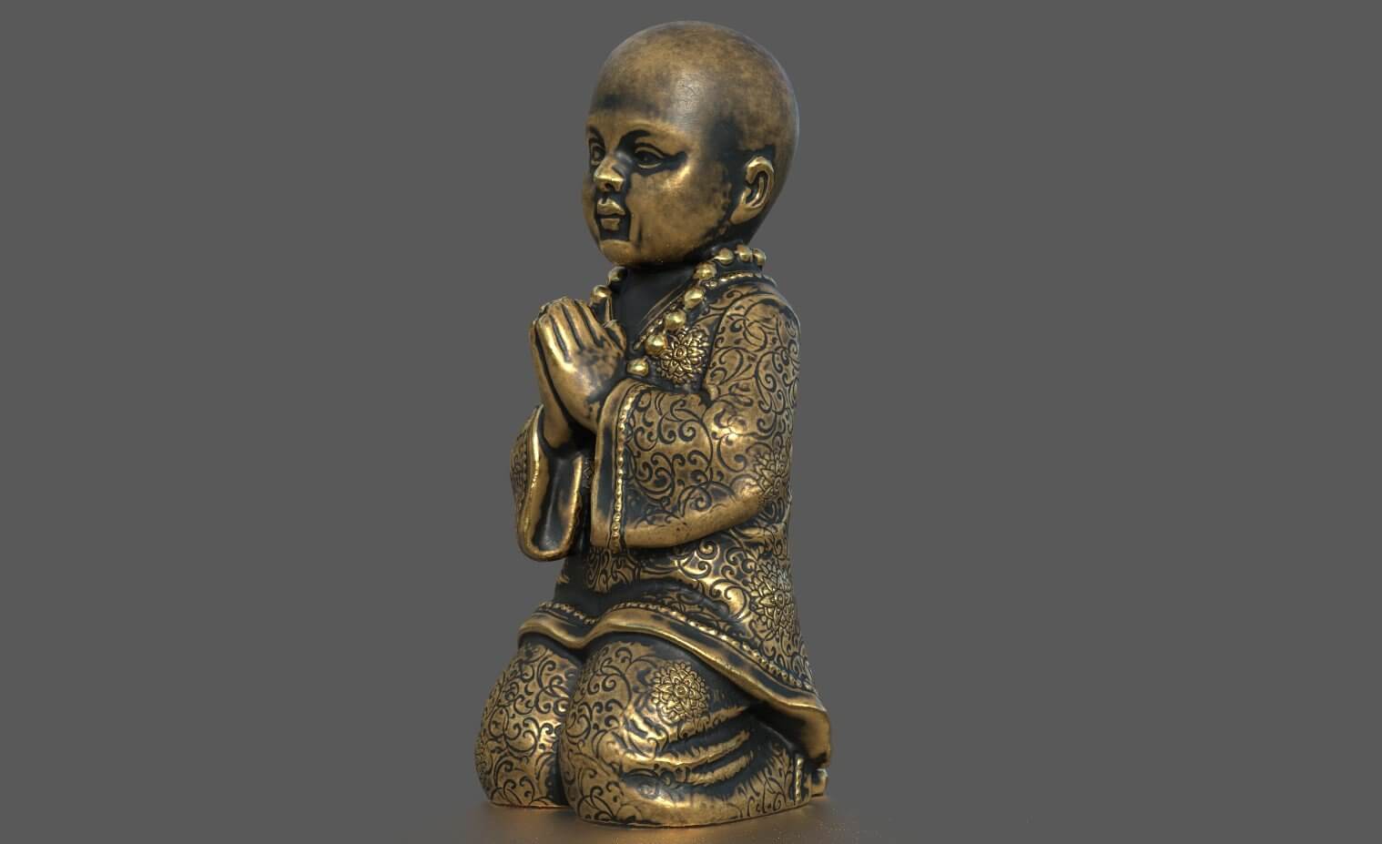 Child Buddha Statue - 3D Model by alenfsl