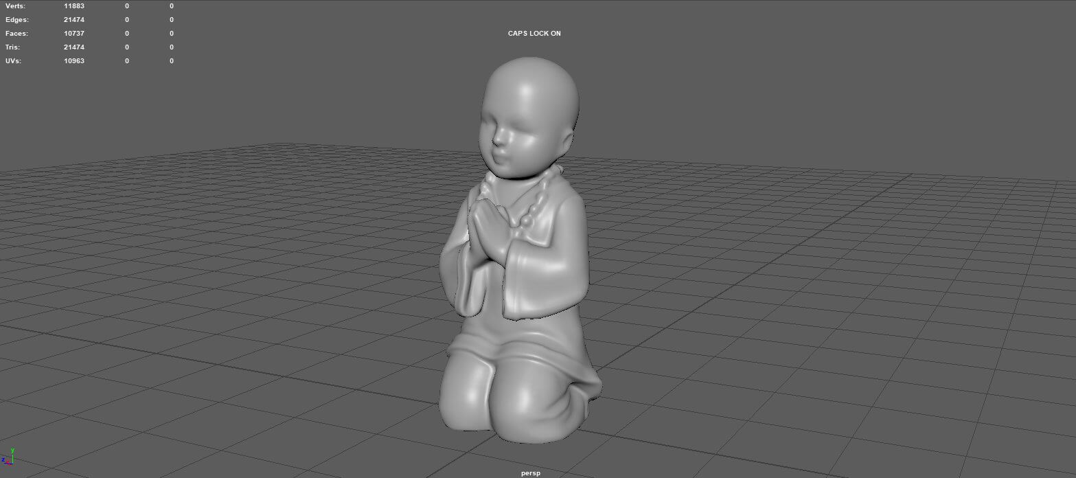 Child Buddha Statue - 3D Model by alenfsl