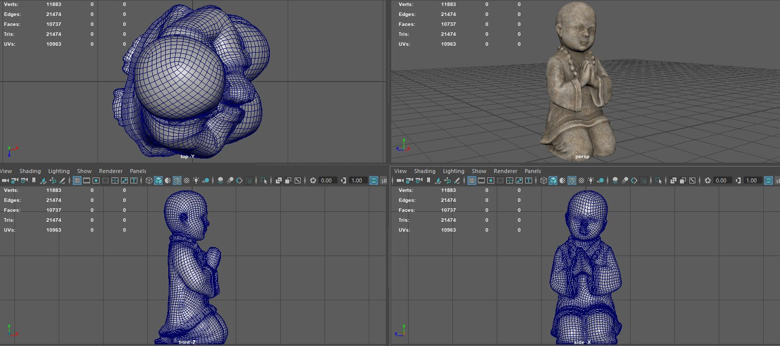Child Buddha Statue - 3D Model by alenfsl