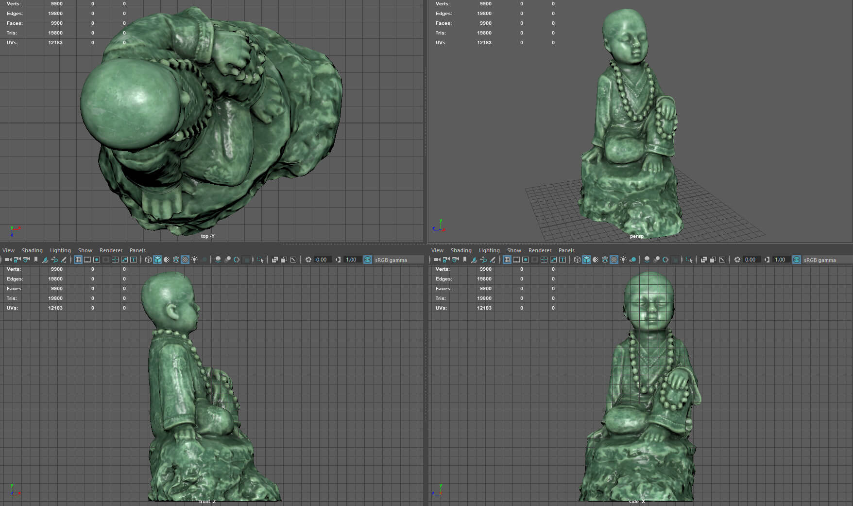 Cild Budda Statue - 3D Model by alenfsl