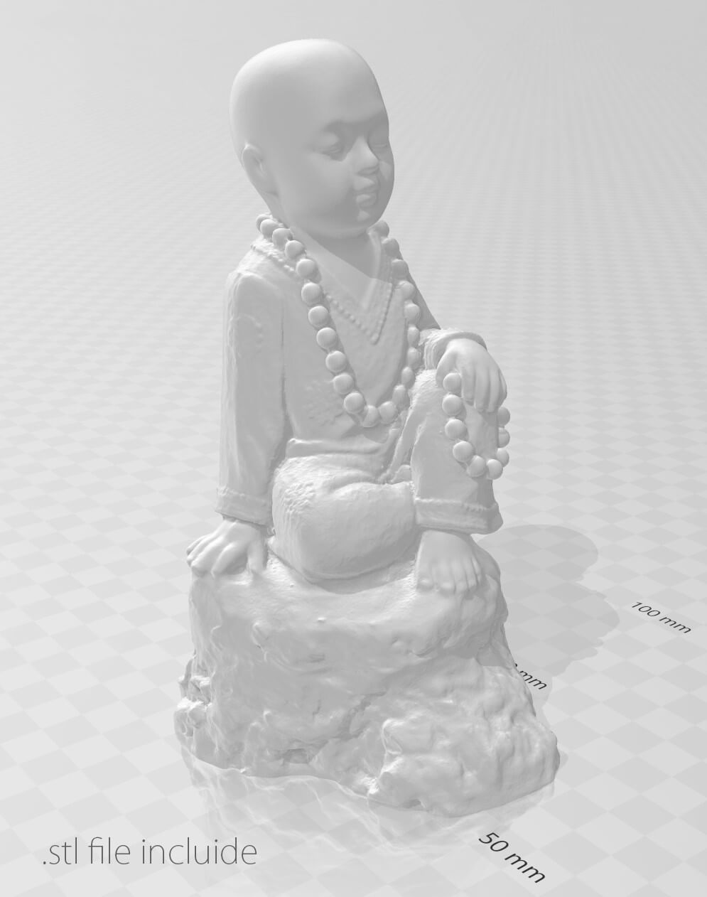 Cild Budda Statue - 3D Model by alenfsl