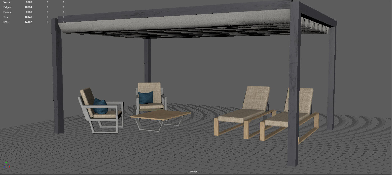 Garden Terrace - 3D Model by alenfsl