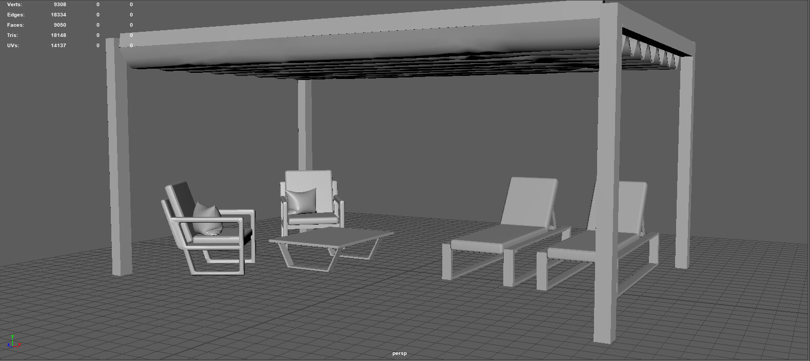 Garden Terrace - 3D Model by alenfsl