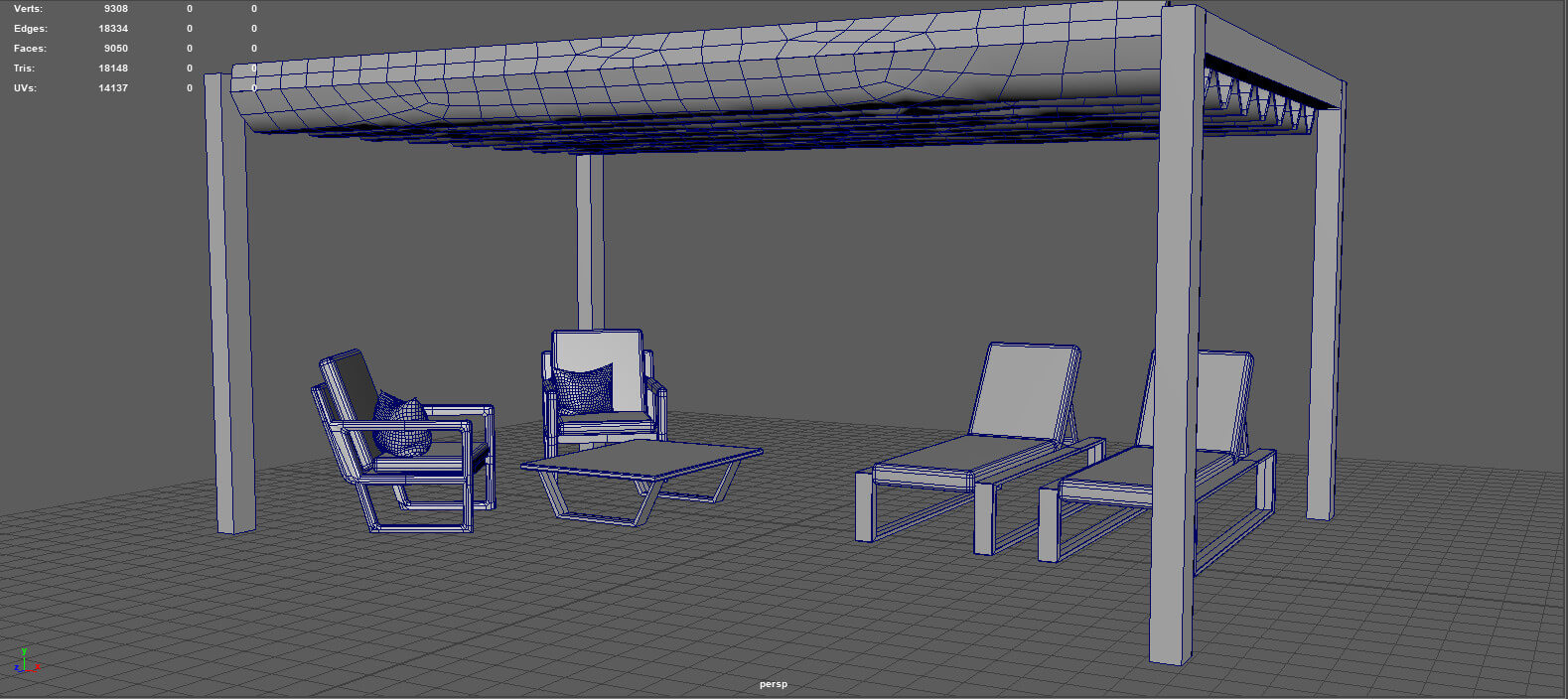 Garden Terrace - 3D Model by alenfsl