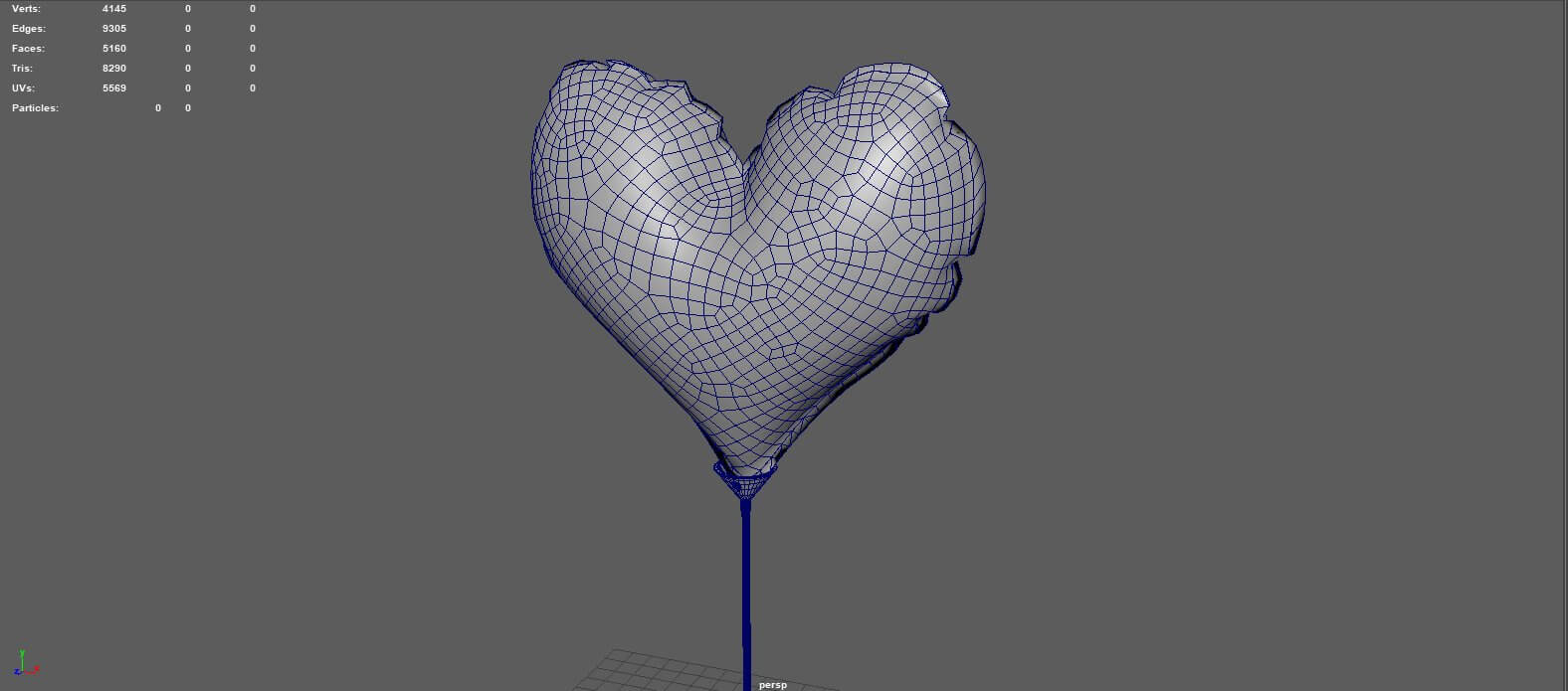 Heart Balloon - 3D Model by alenfsl