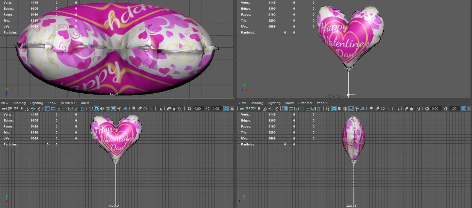 Heart Balloon - 3D Model by alenfsl