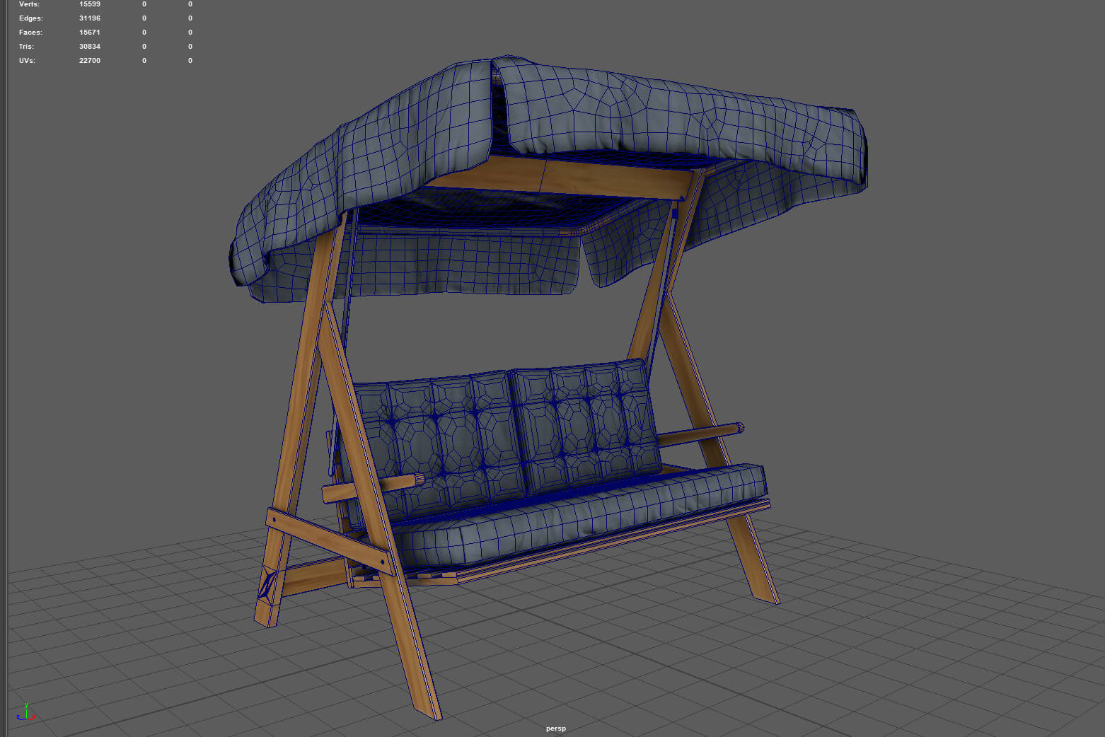 Hollywood Garden Swing - 3D Model by alenfsl