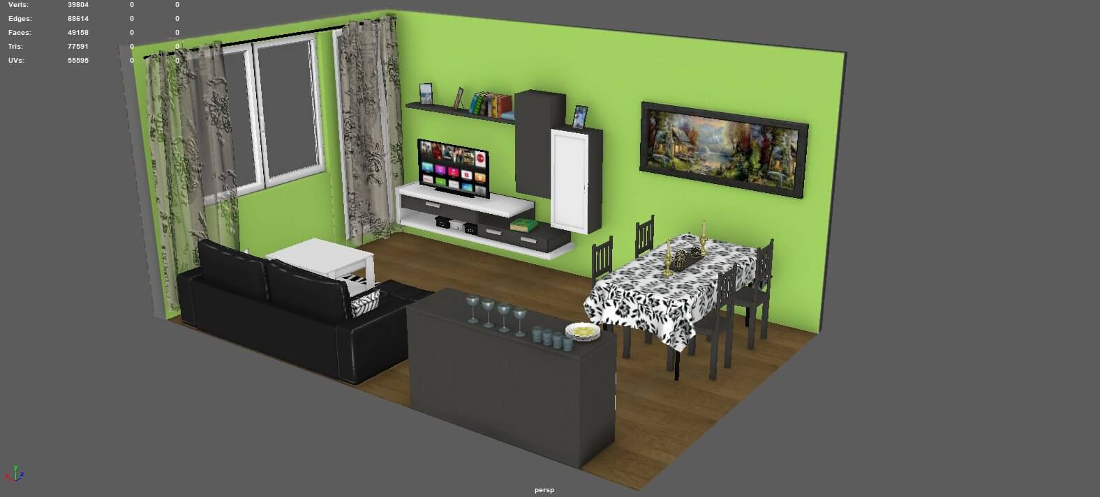 Living Room - 3D Model by alenfsl