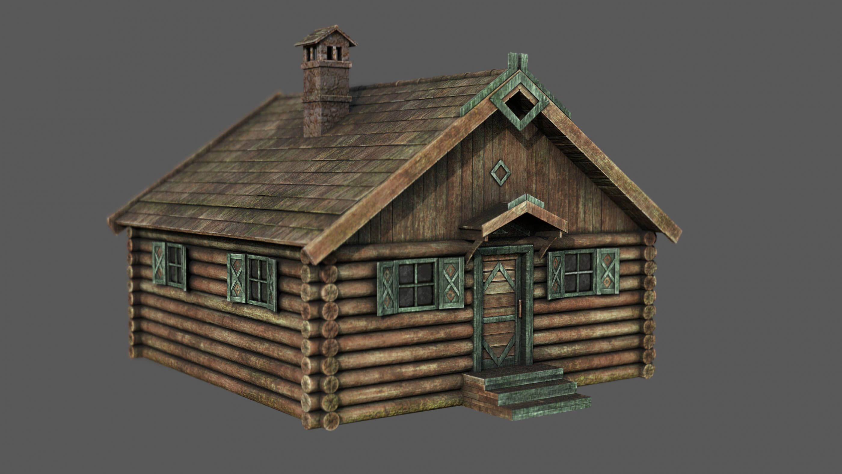 Spring Log Cabin - 3D Model by alenfsl