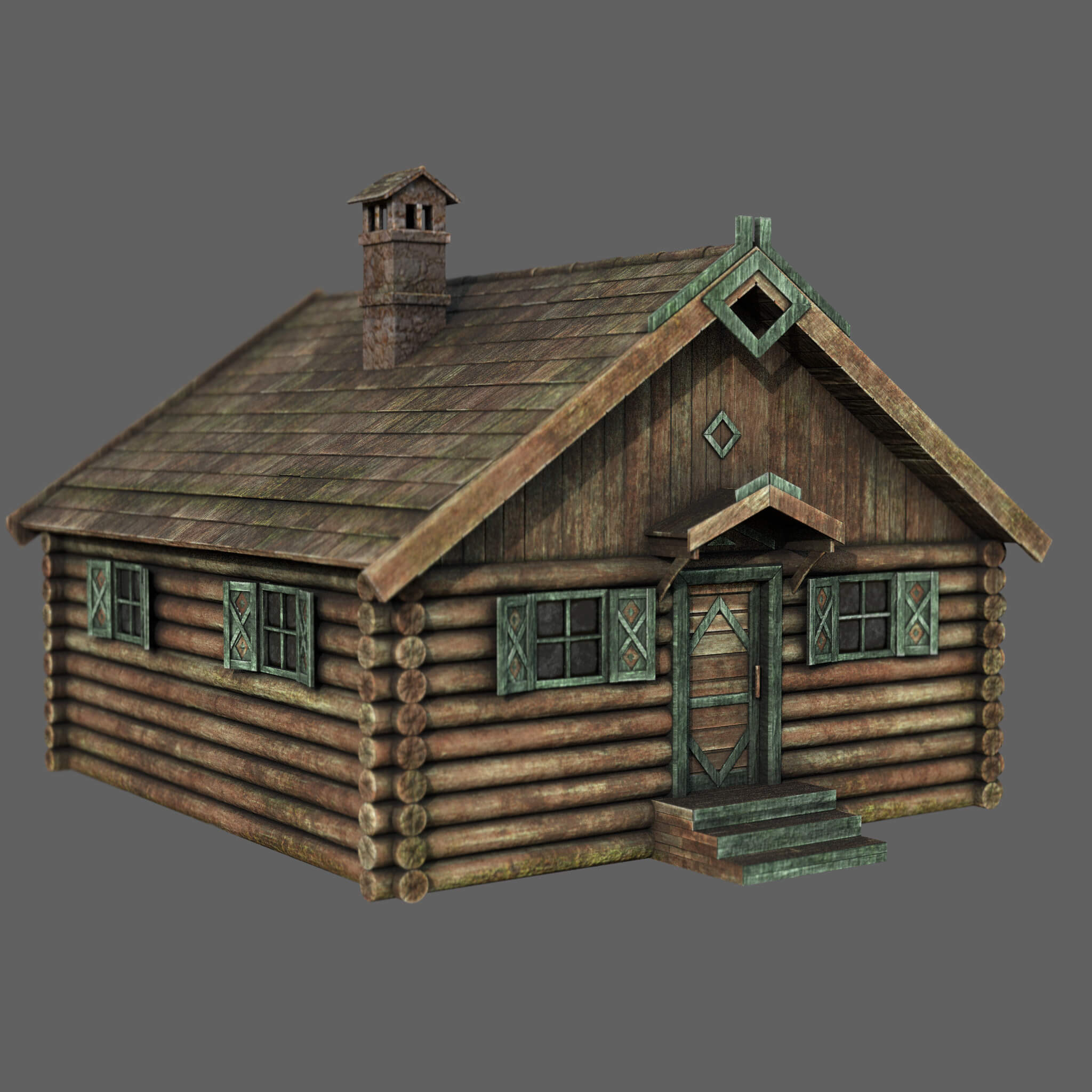 Spring Log Cabin - 3D Model by alenfsl