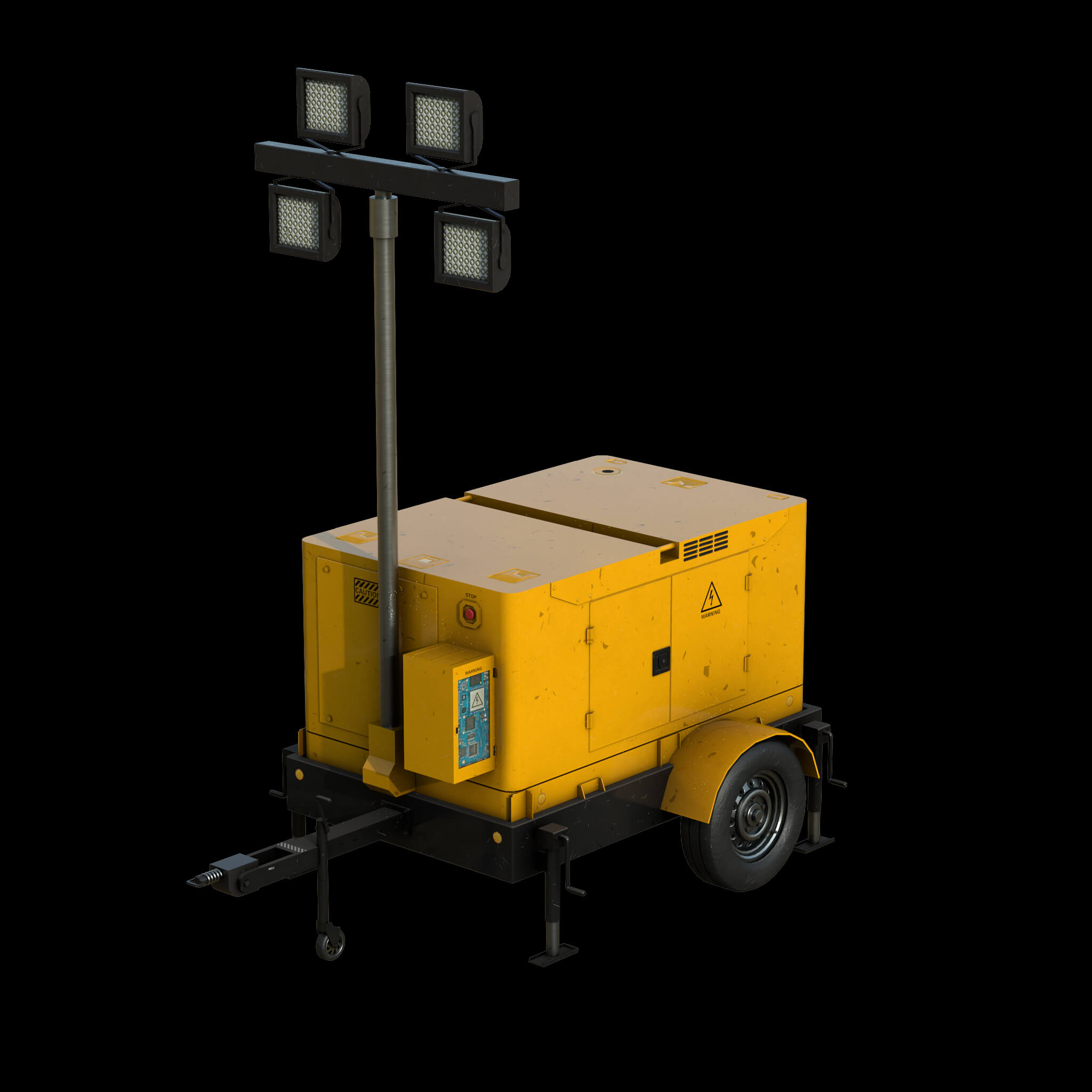 Mobile Lighting Tower - 3D Model by alenfsl