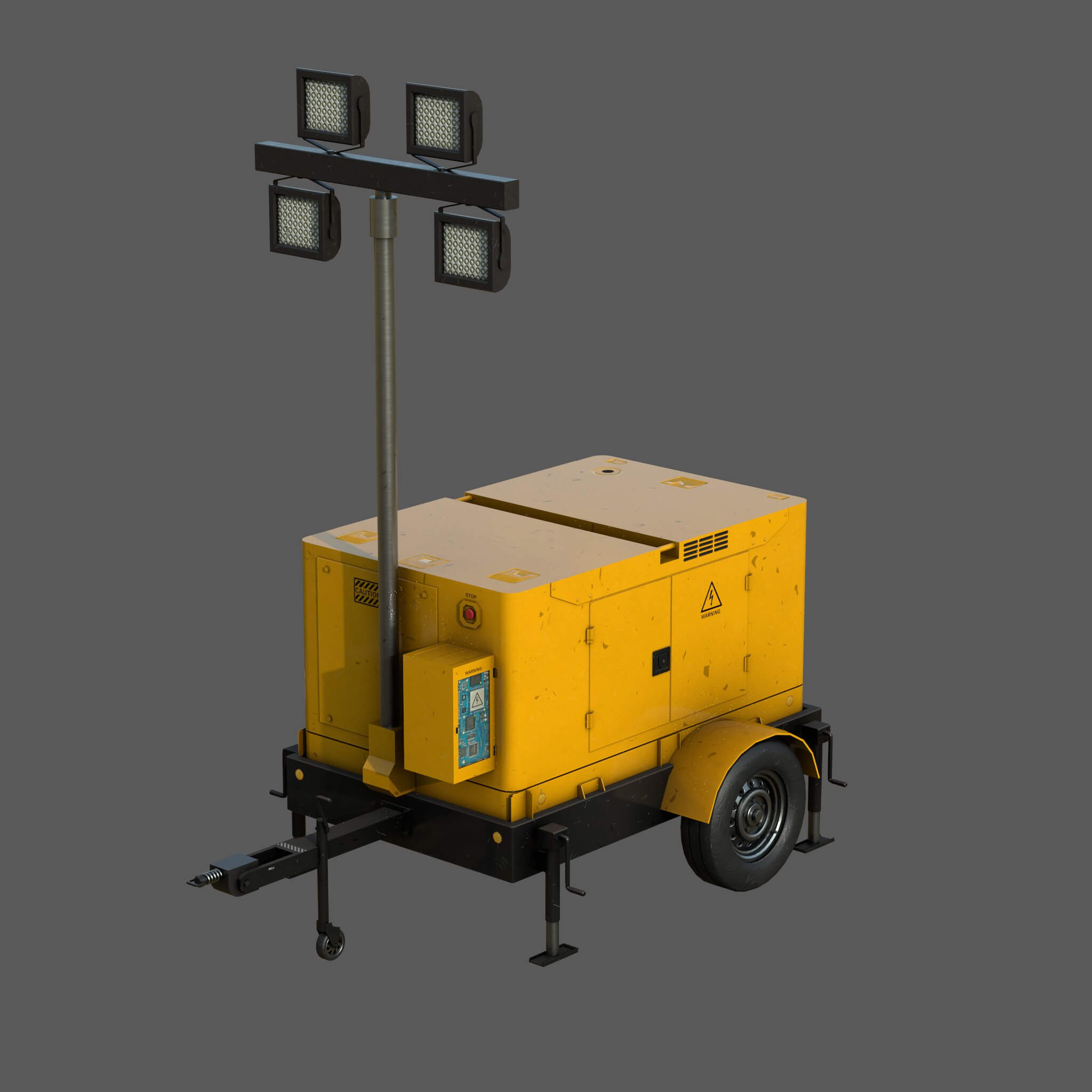 Mobile Lighting Tower - 3D Model by alenfsl