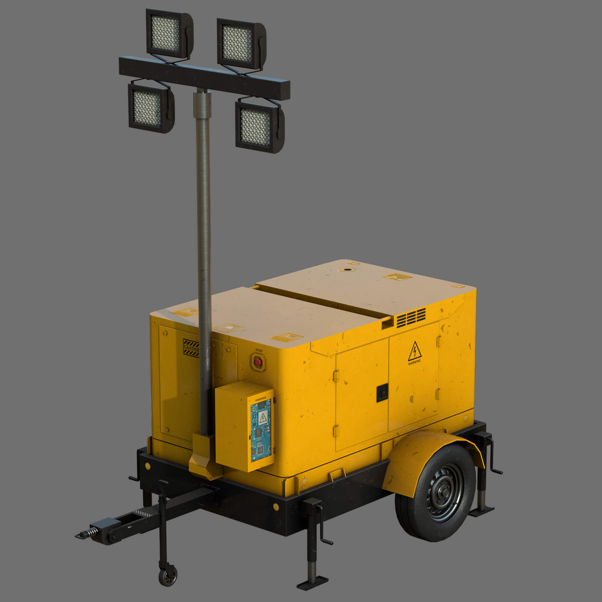 Mobile Lighting Tower - 3D Model by alenfsl
