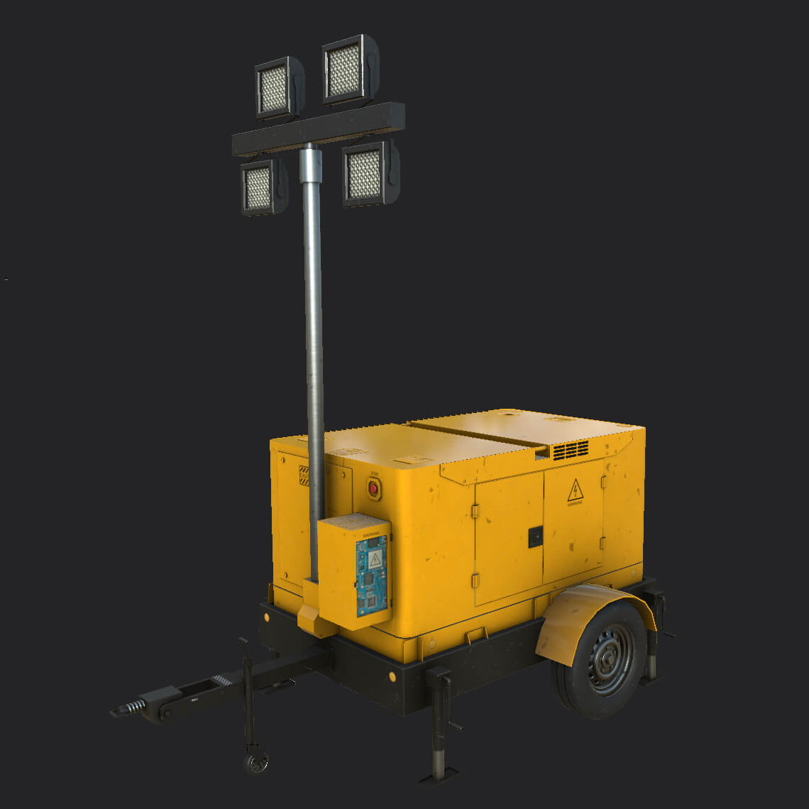 Mobile Lighting Tower - 3D Model by alenfsl