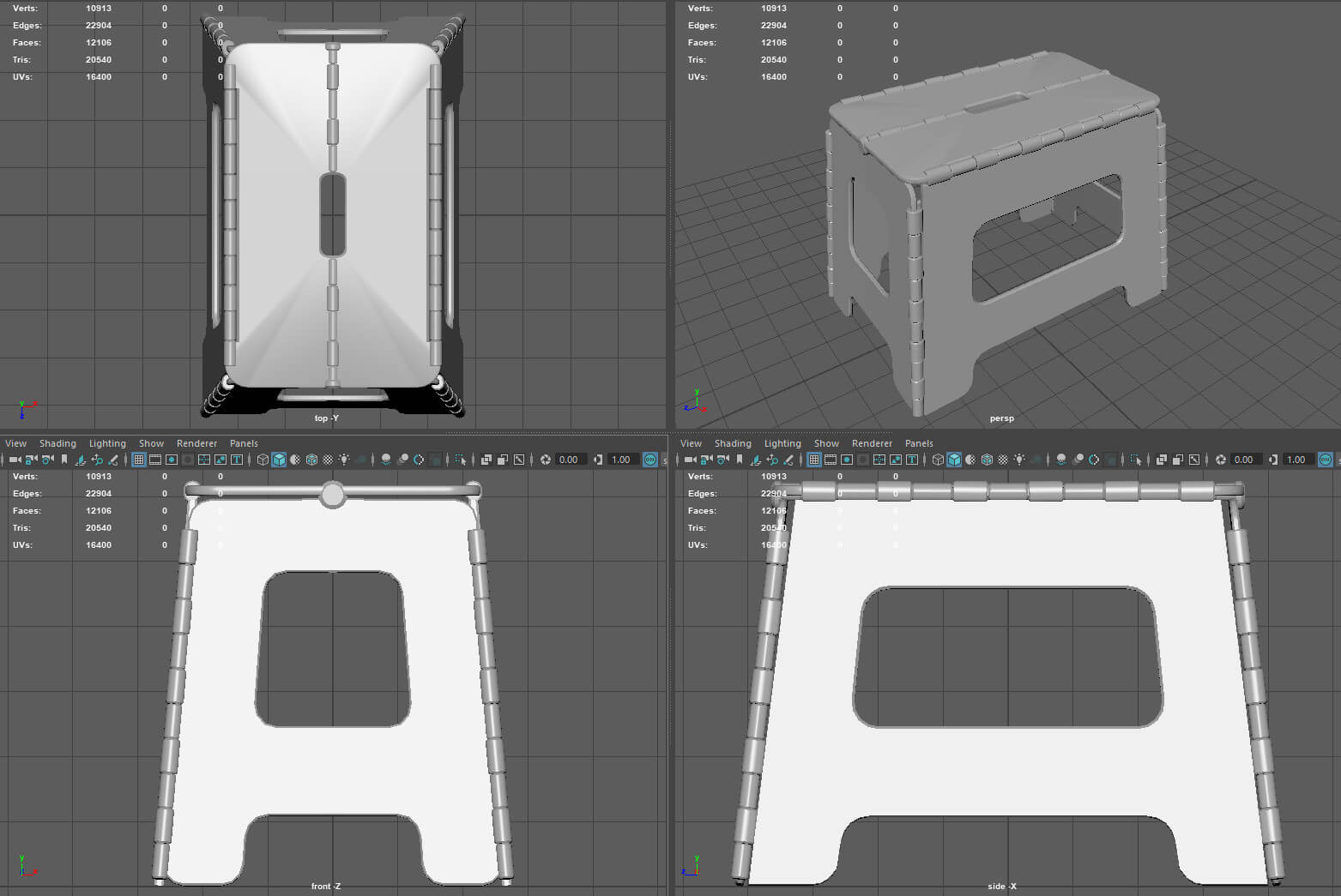 Plastic Folding Stool - 3D Model by alenfsl