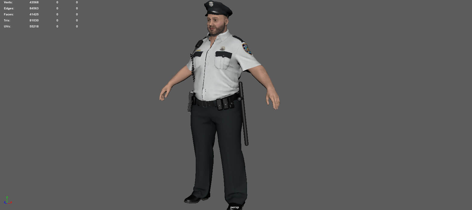 Police Officer 2 - 3D Model by alenfsl