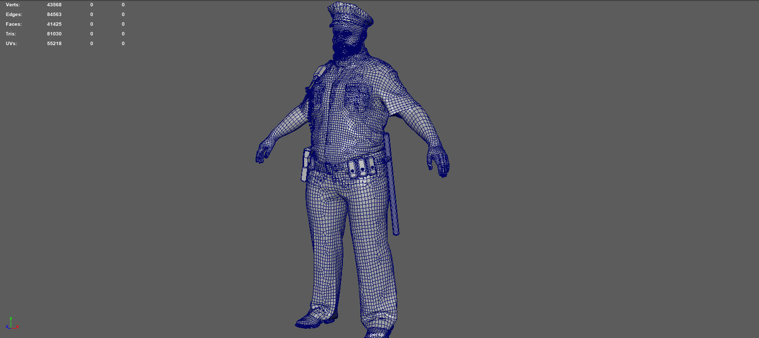 Police Officer 2 - 3D Model by alenfsl