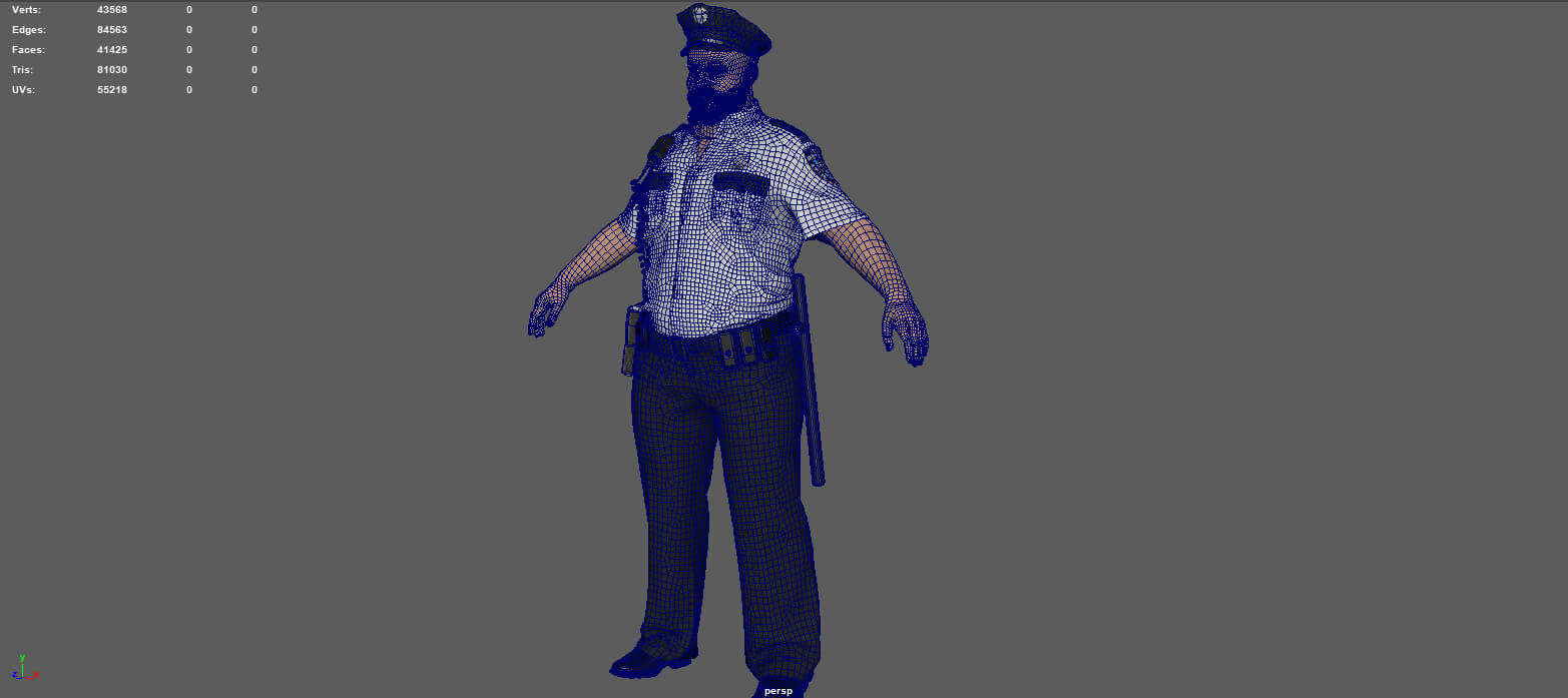 Police Officer 2 - 3D Model by alenfsl