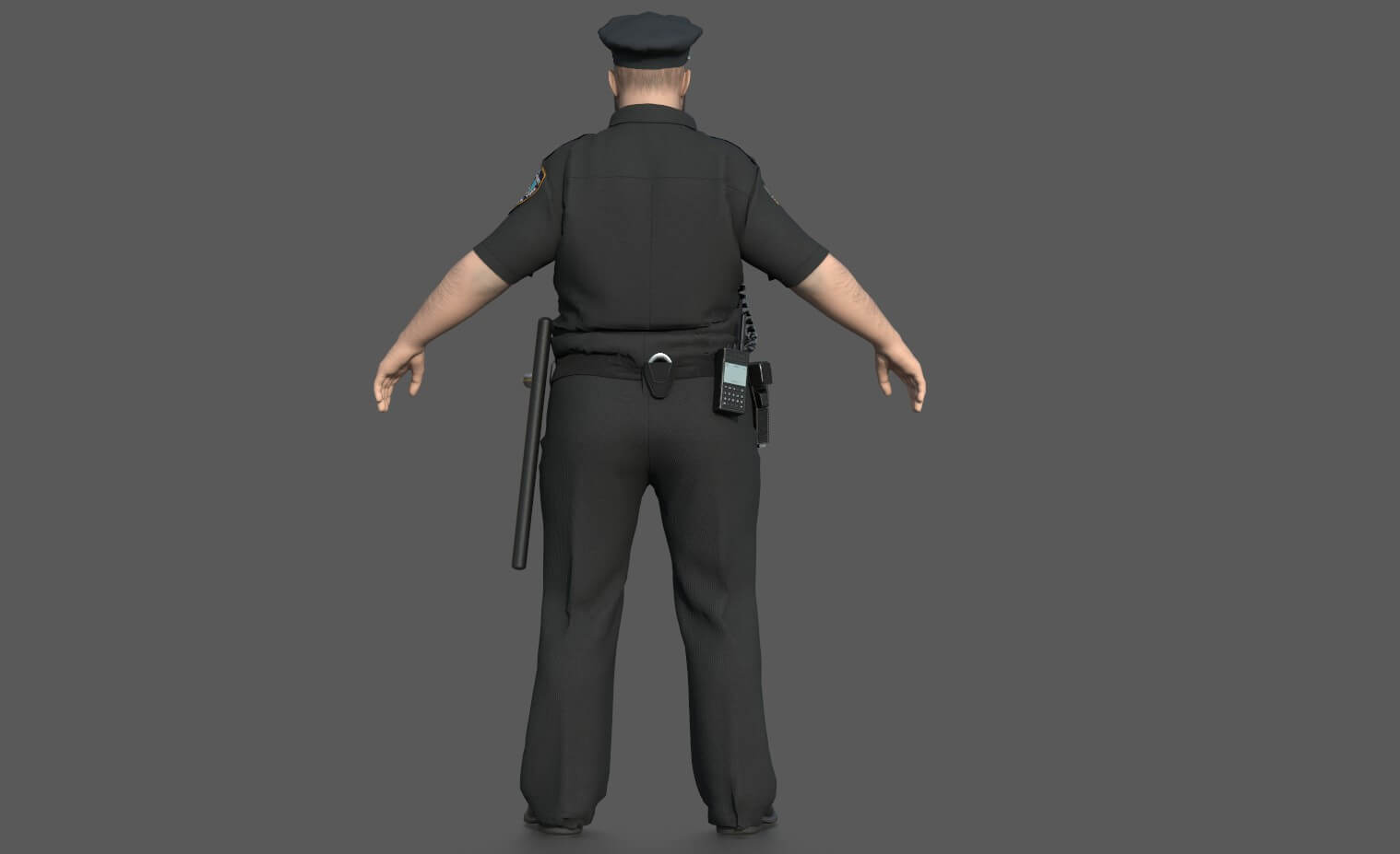 Police Officer 2 Black Uniform - 3D Model by alenfsl