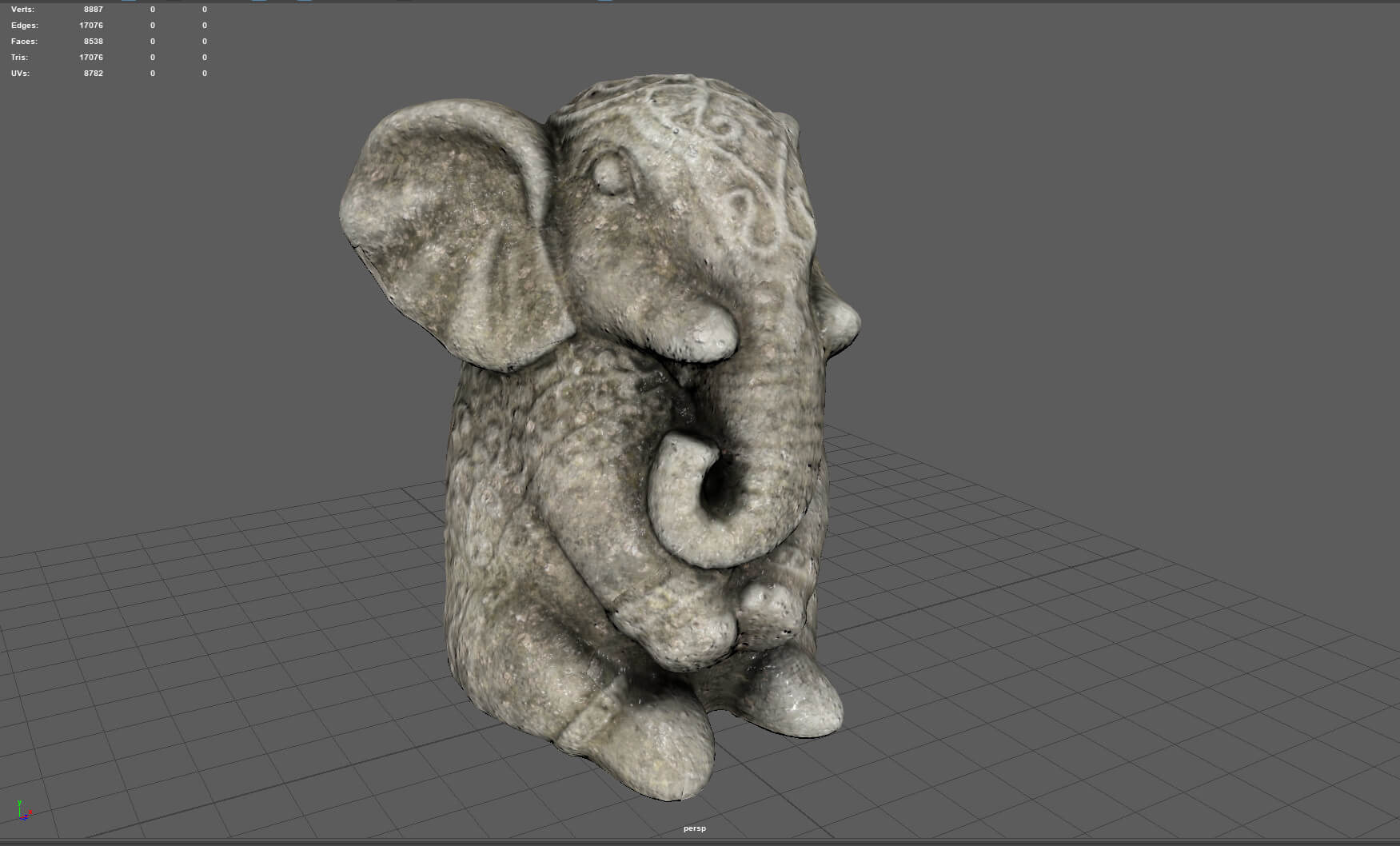 Sitting Elephant - 3D Model by alenfsl