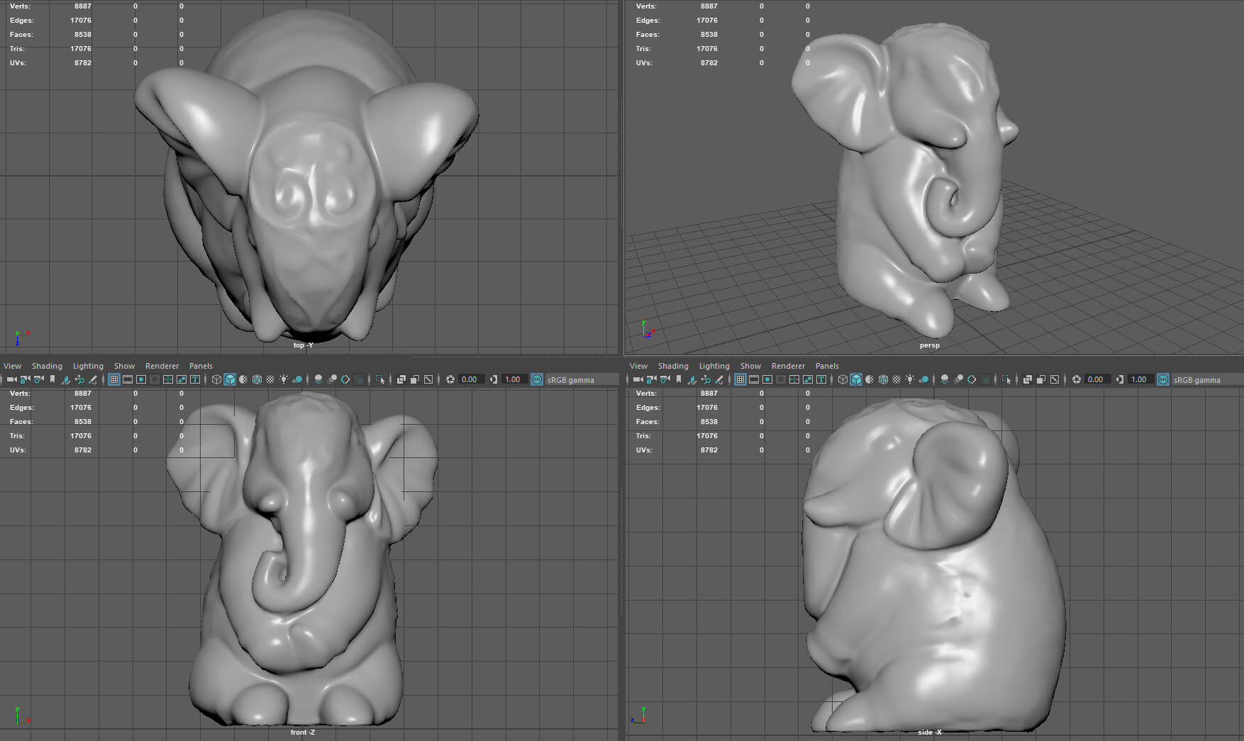 Sitting Elephant - 3D Model by alenfsl