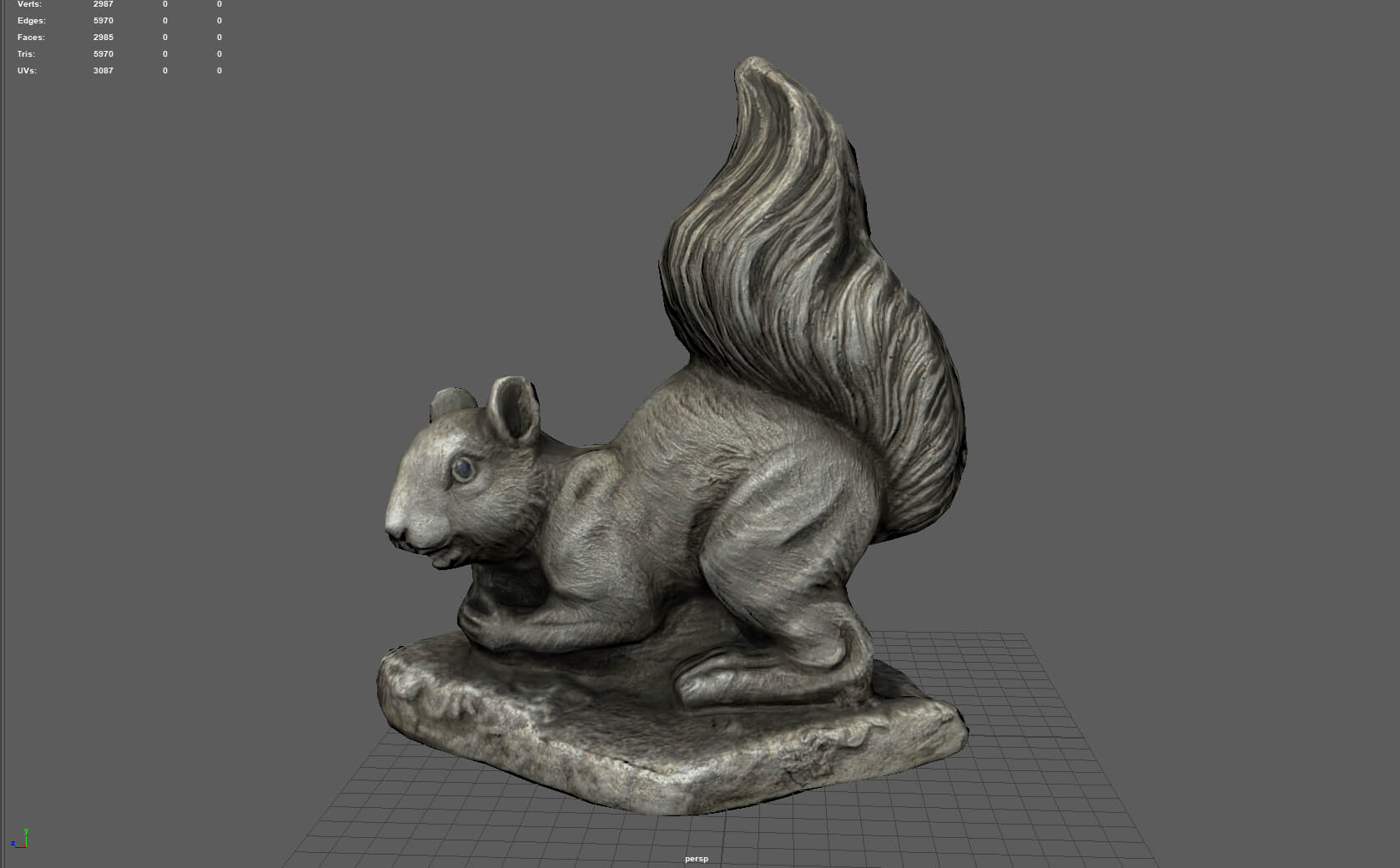 Stone Squirrel - 3D Model by alenfsl