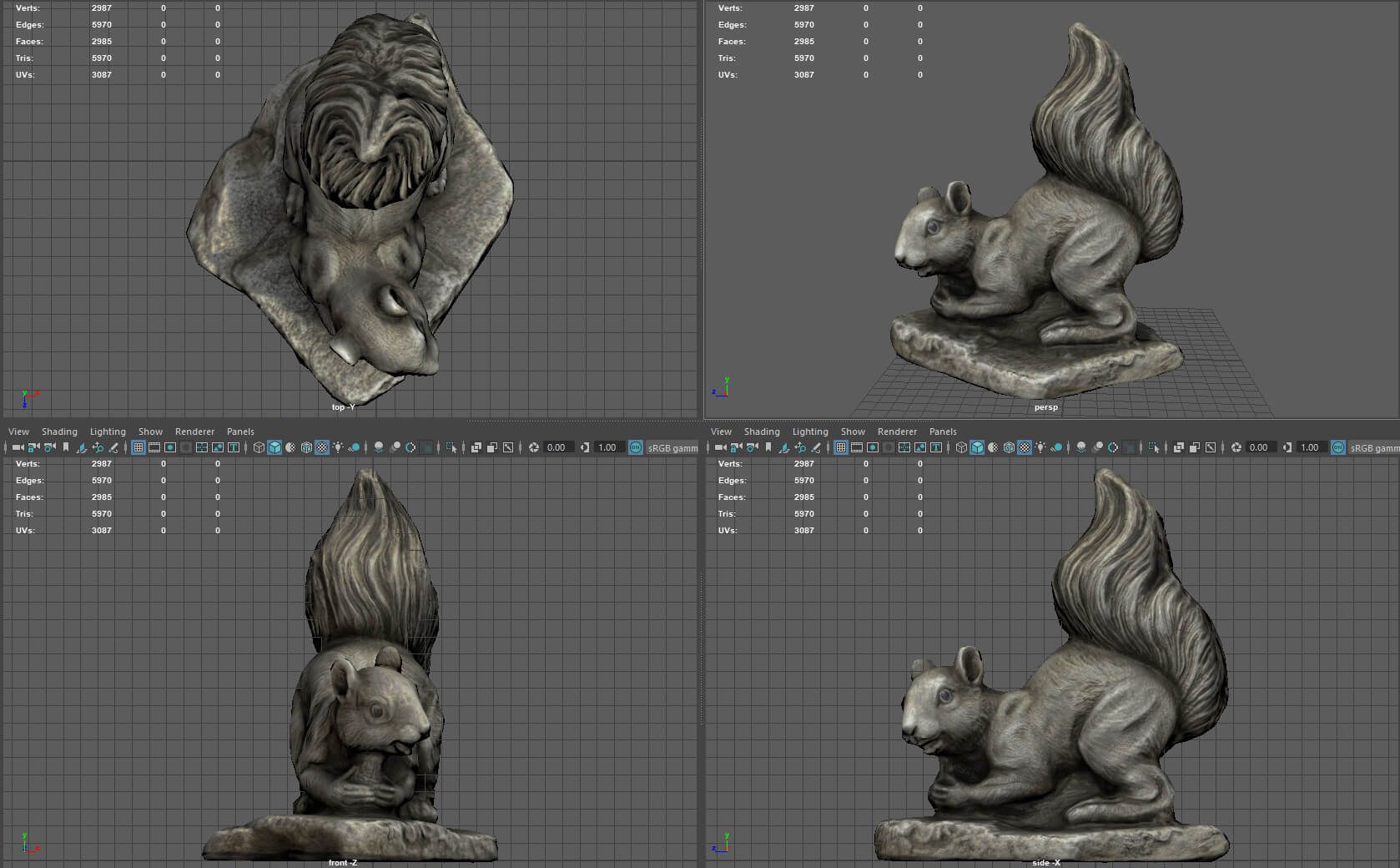 Stone Squirrel - 3D Model by alenfsl