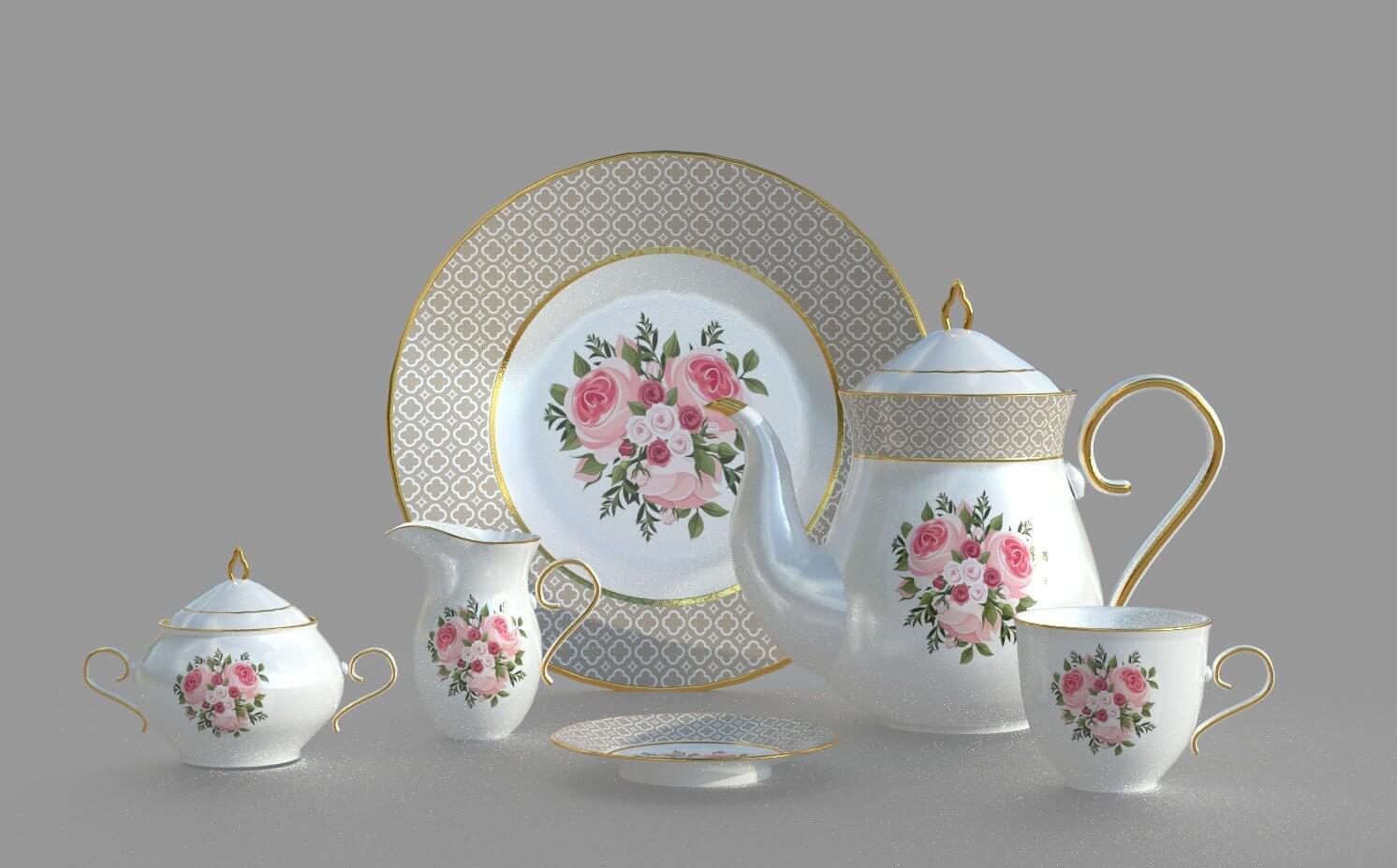 Tea Set - 3D Model by alenfsl