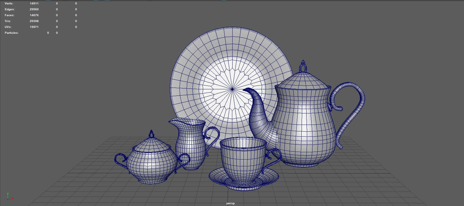 Tea Set - 3D Model by alenfsl