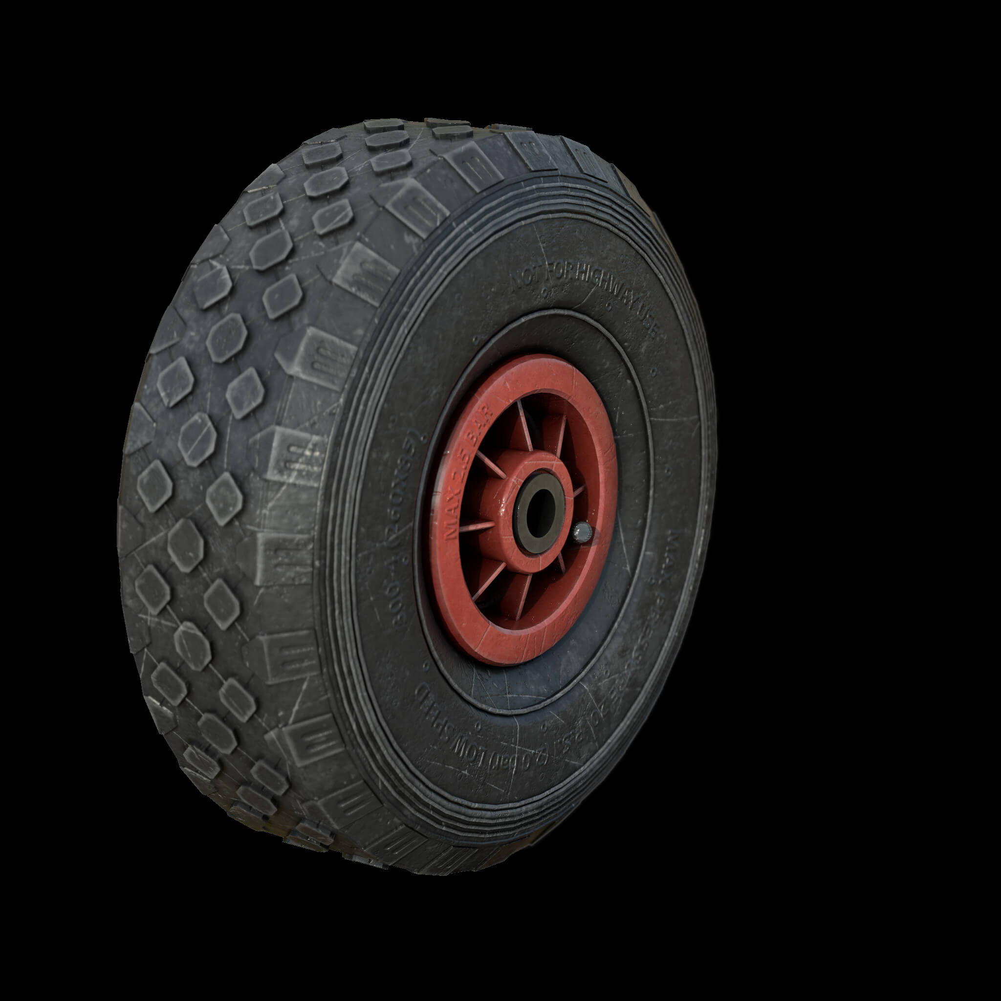 Wheelbarrow Wheel - 3D Model by alenfsl