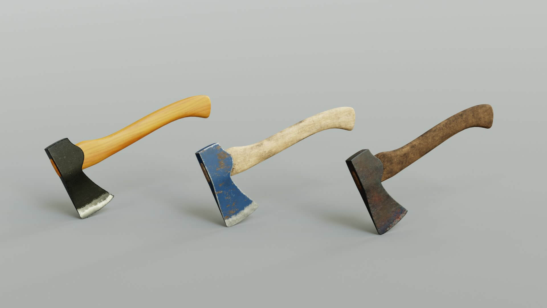 3 Modern Realistic Axes - 3D Model by AleoPix