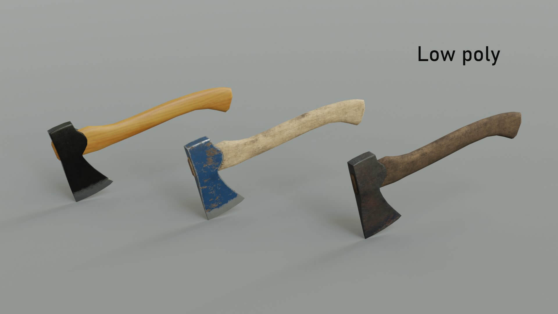 3 Modern Realistic Axes - 3D Model by AleoPix