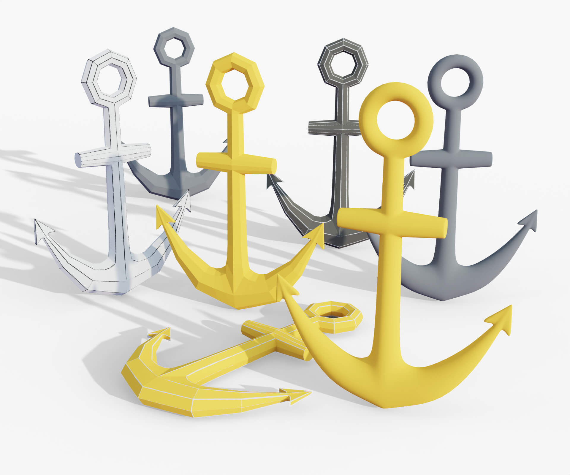 Cartoon Ship Anchor - 3D Model by AleoPix