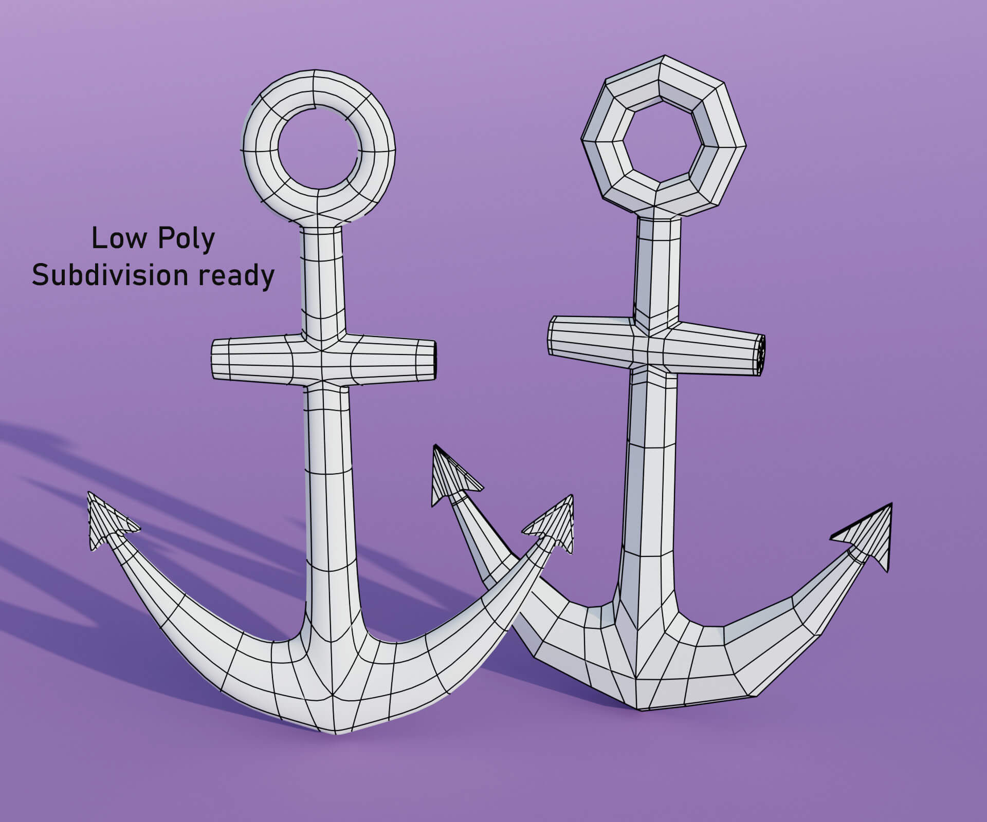 Cartoon Ship Anchor - 3D Model by AleoPix