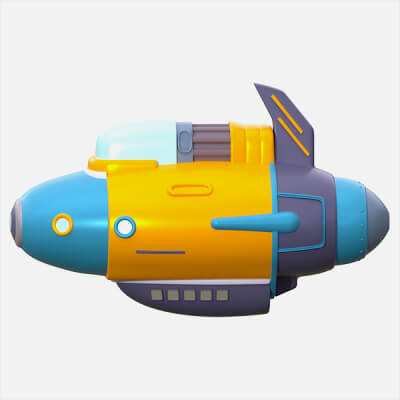 Low Poly Models | Cartoon | Space Ships | RenderHub