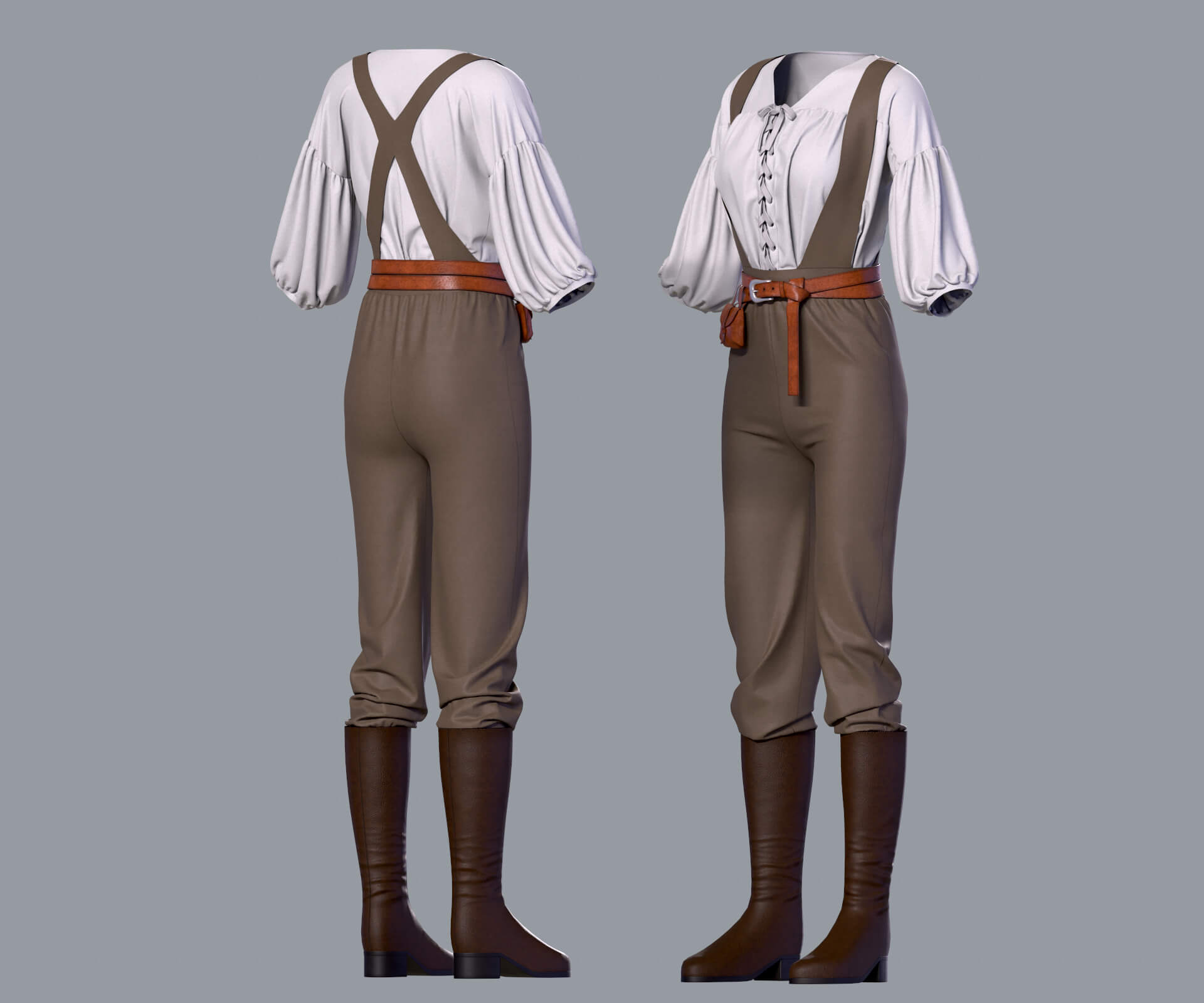 Fantasy Woman Outfit 1 - 3D Model by AleoPix