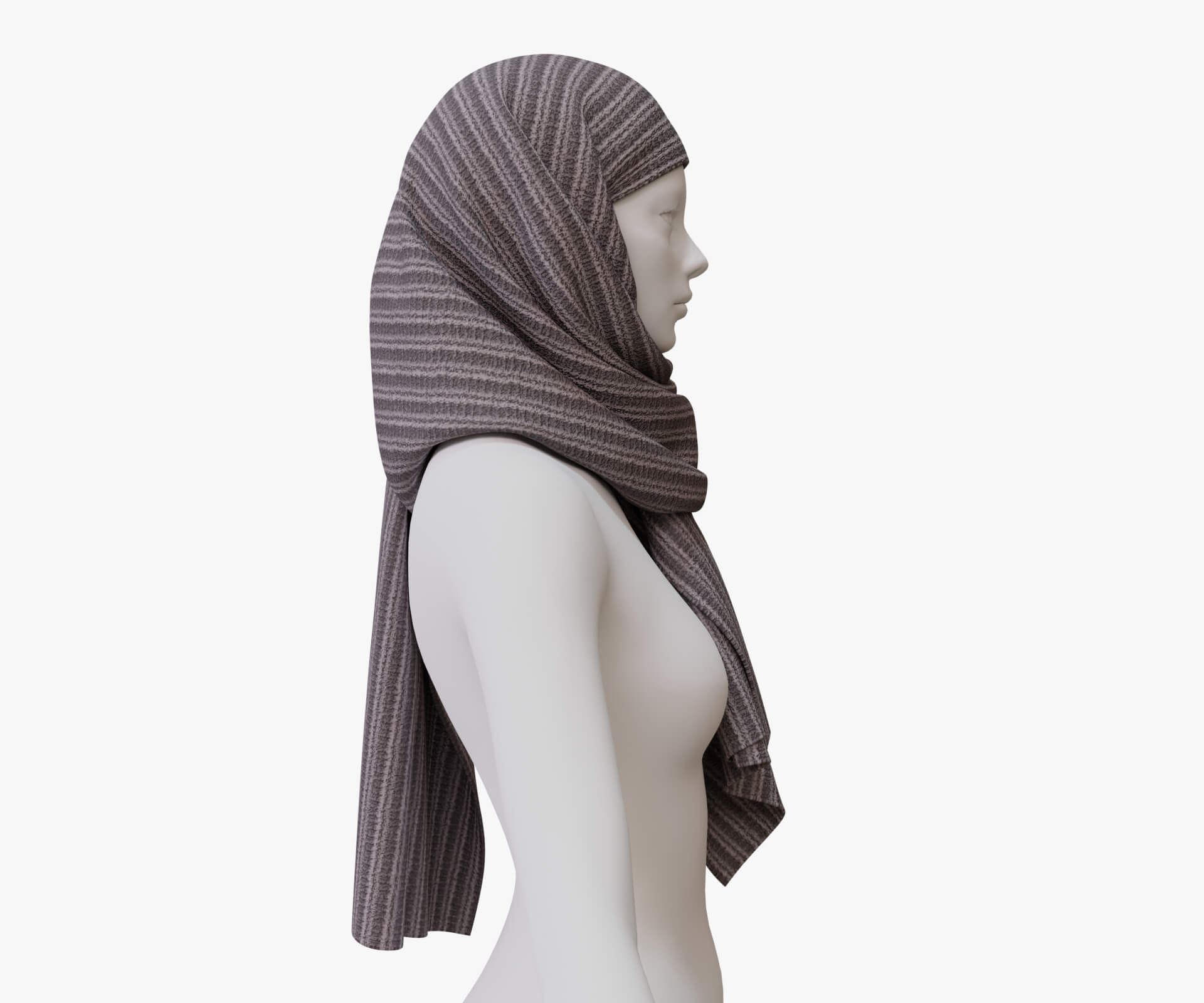 Medieval and Winter Long Shawl - 3D Model by AleoPix