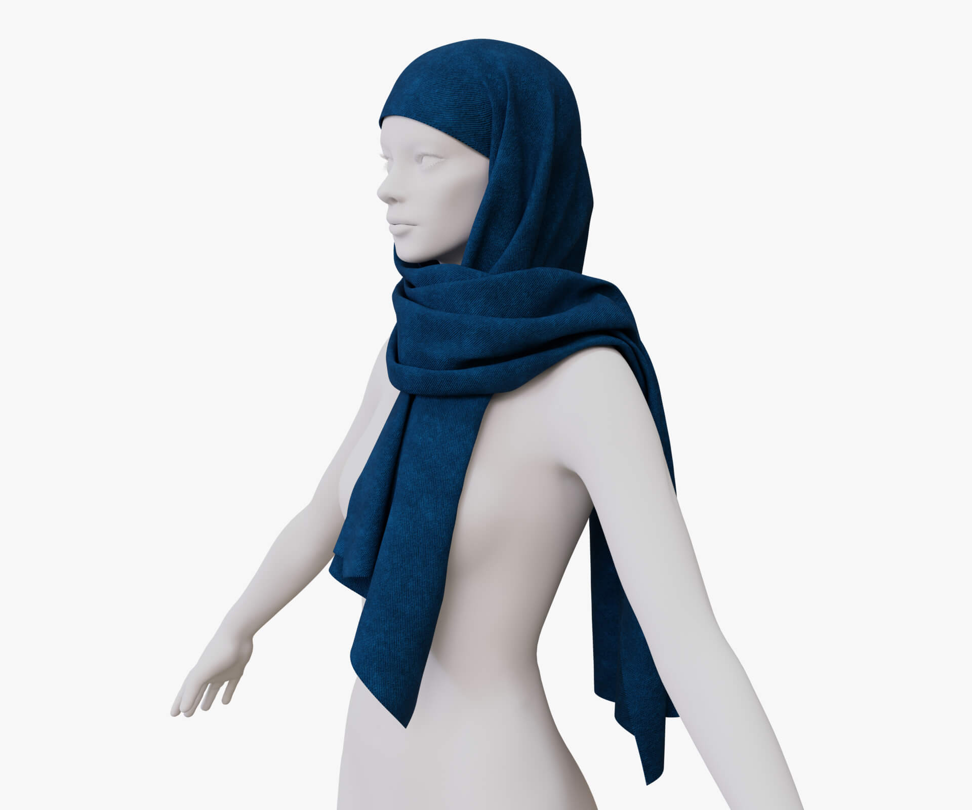 Medieval and Winter Long Shawl - 3D Model by AleoPix