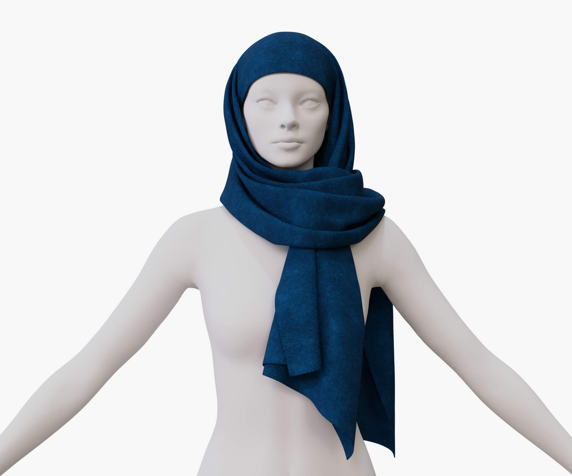 Medieval and Winter Long Shawl - 3D Model by AleoPix