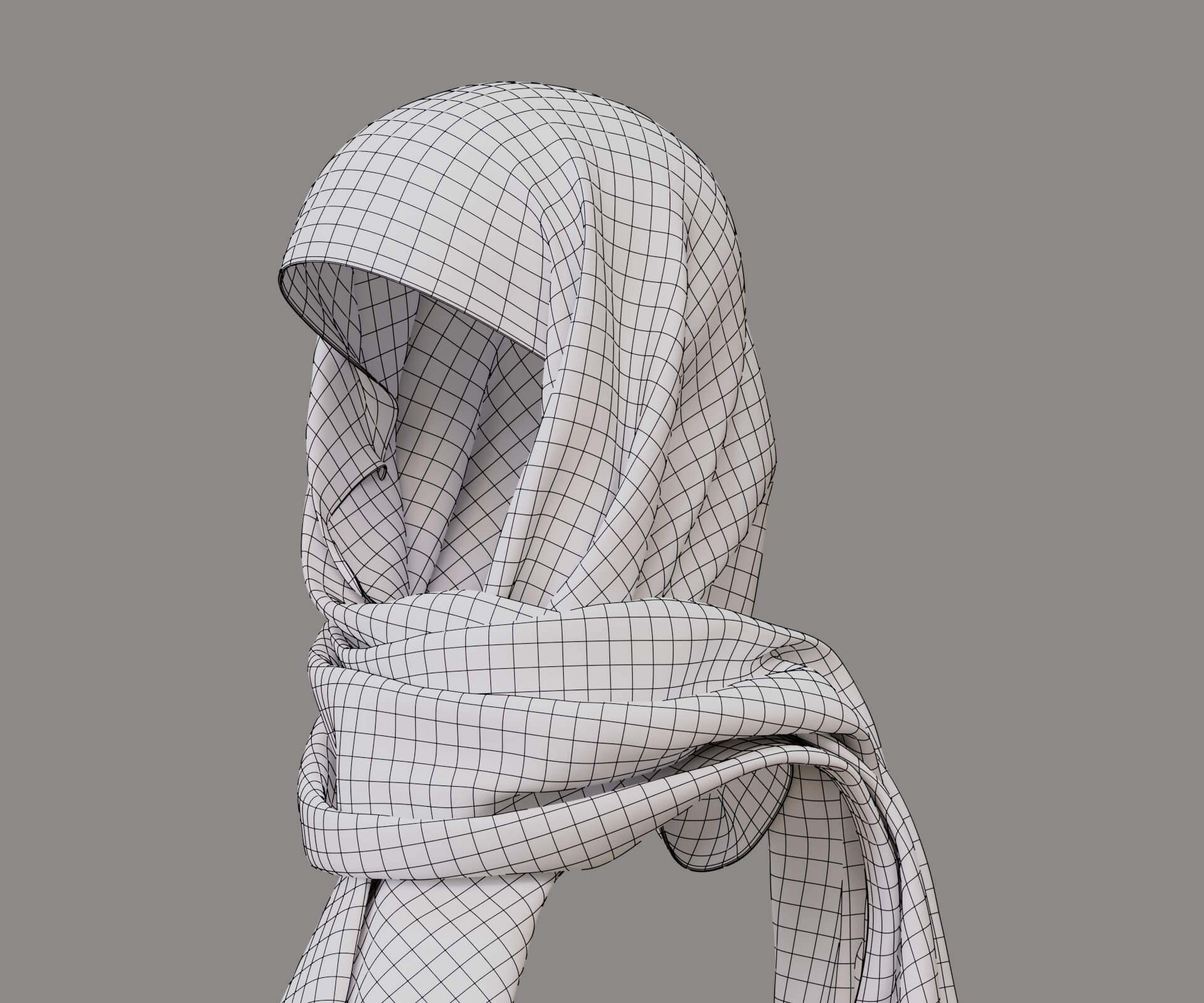 Medieval and Winter Long Shawl - 3D Model by AleoPix